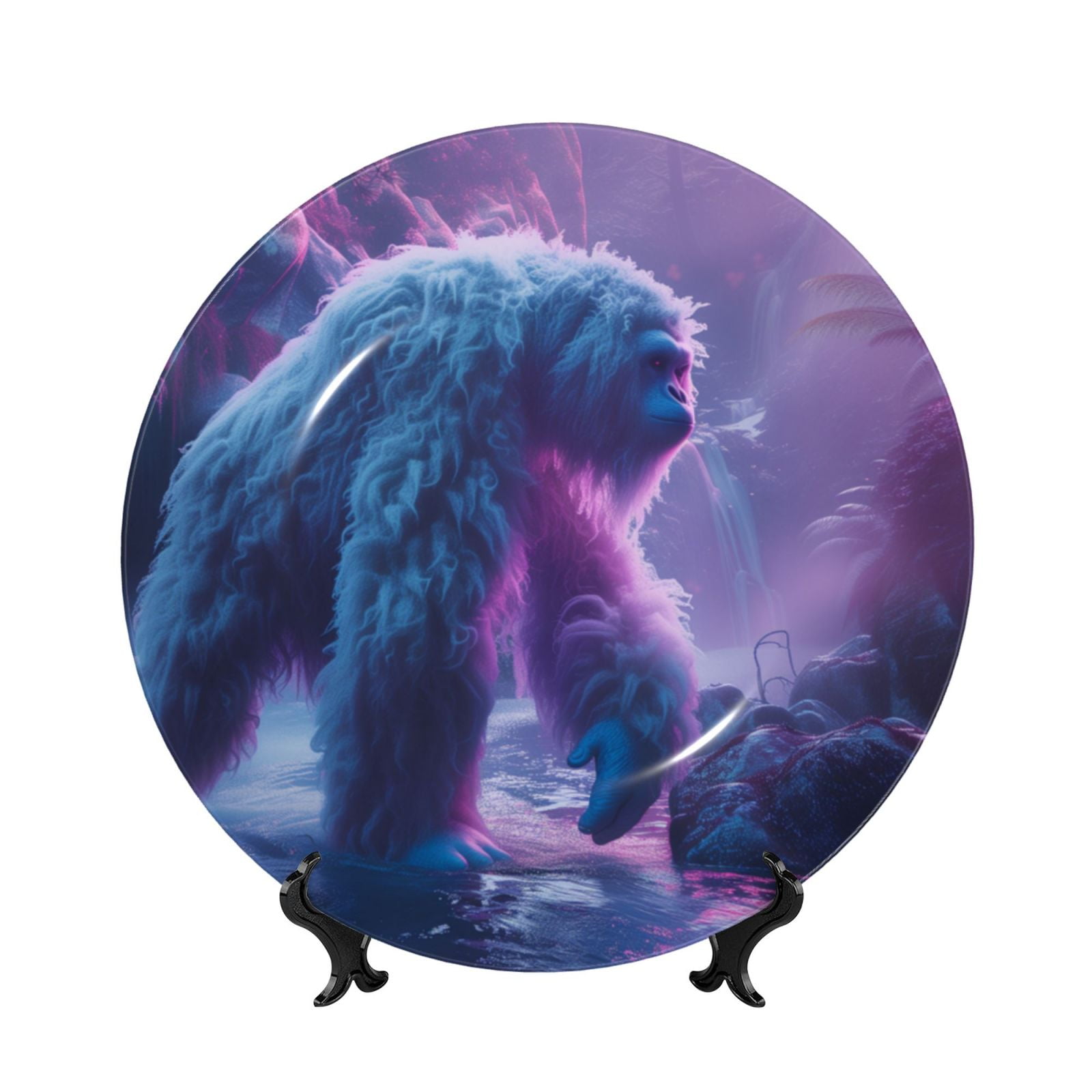 Gaeub Mystical White gorilla Jungle Print Ceramic Plate,Dinner Plates ...