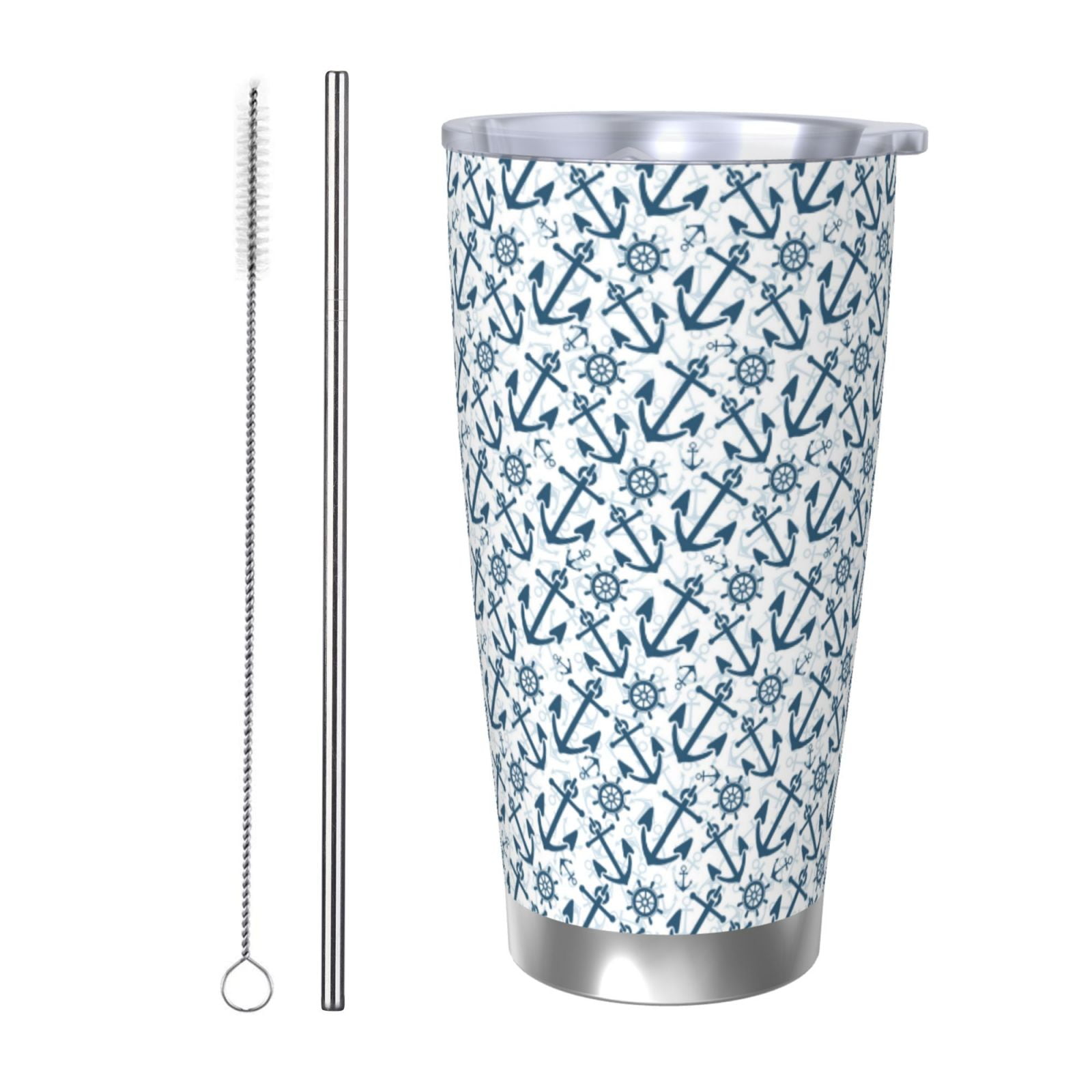 Gaeub Nautical Theme Anchors Print 20-Ounce Stainless Steel Car Cup ...