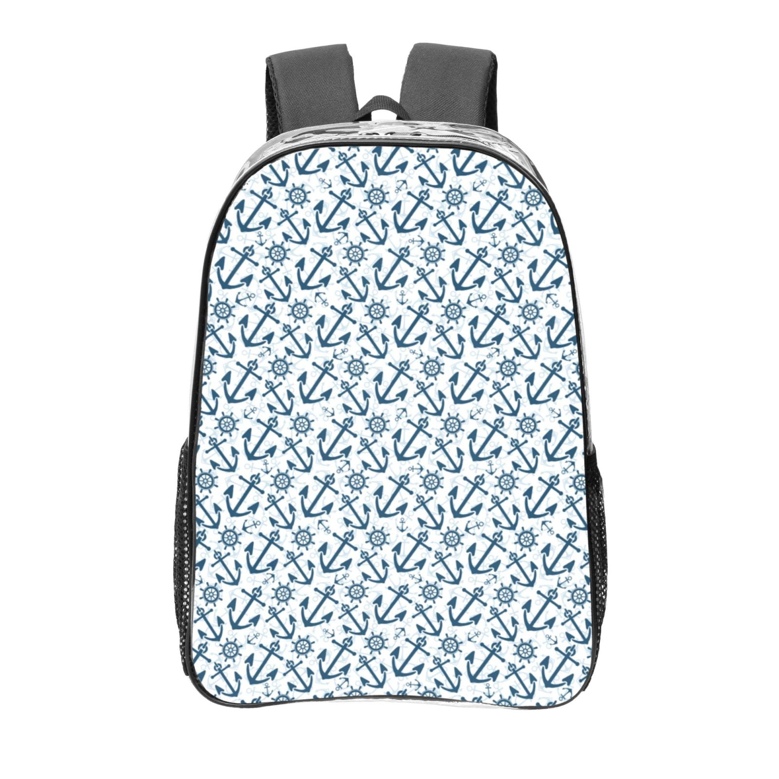 Gaeub Nautical Theme Anchors Print Clear Backpack ,Clear Transparent ...