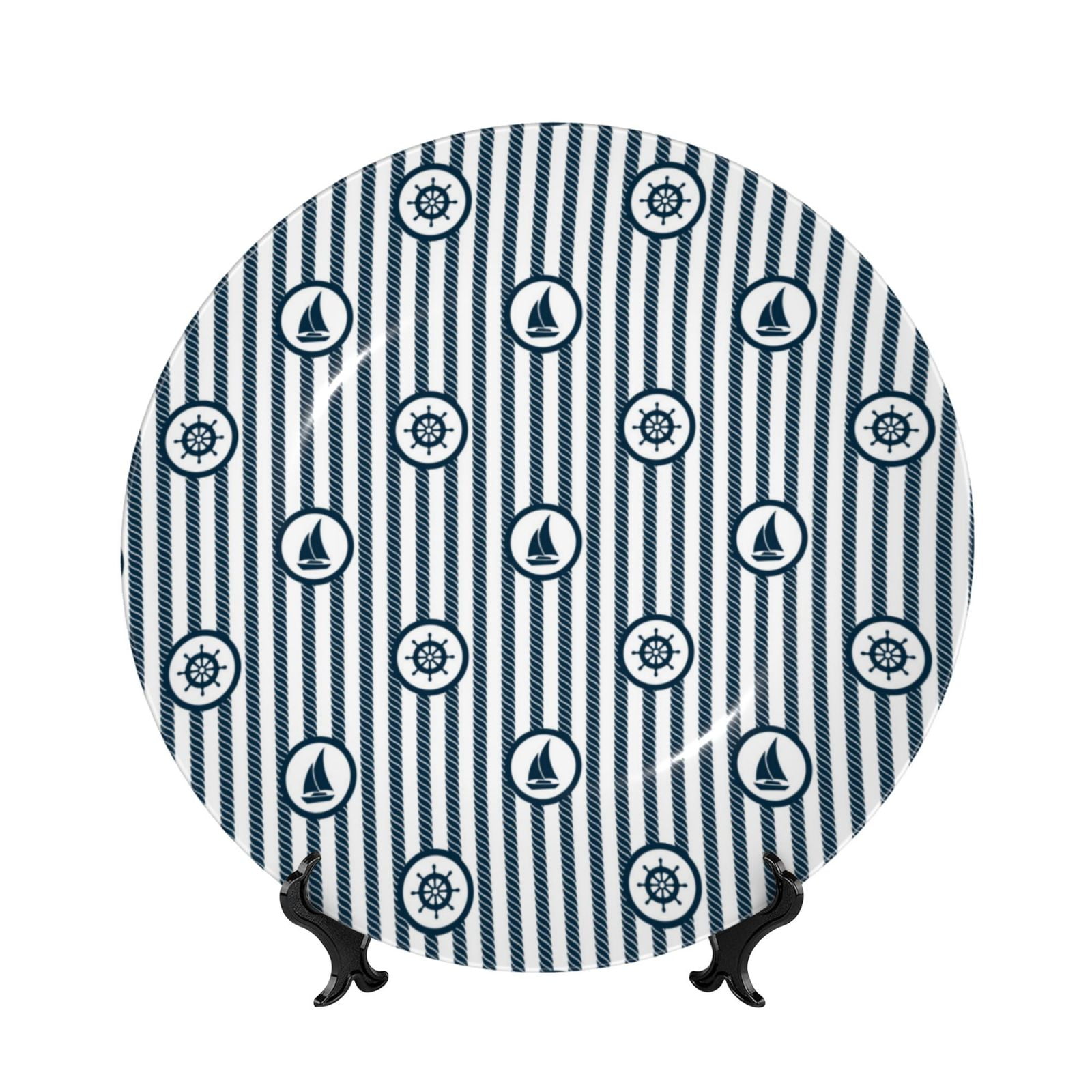 Gaeub Nautical1 Print Ceramic Plate,Dinner Plates,Bone China Decorative ...
