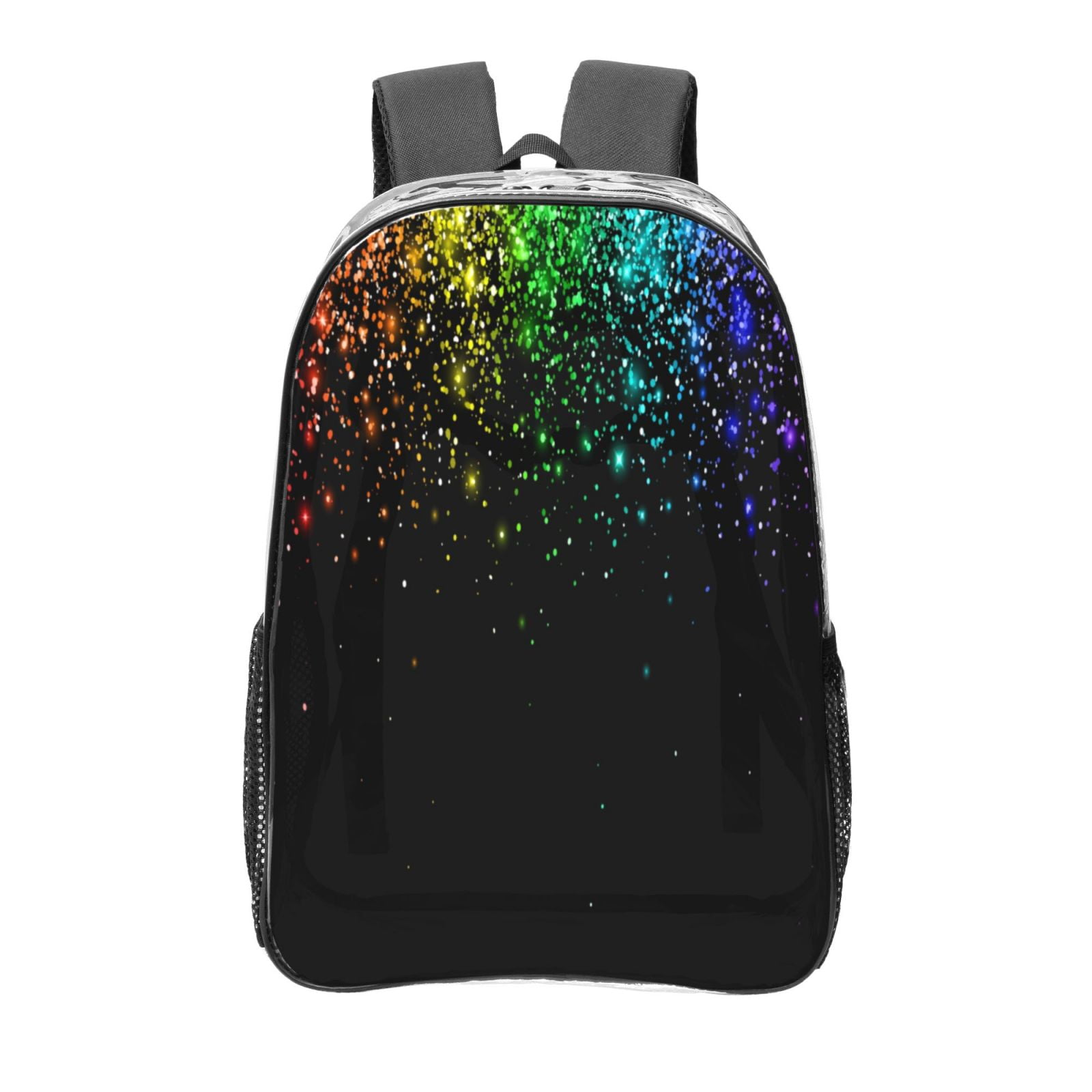 Gaeub Night Rainbow Sparkles Print Clear Backpack ,Clear Transparent ...