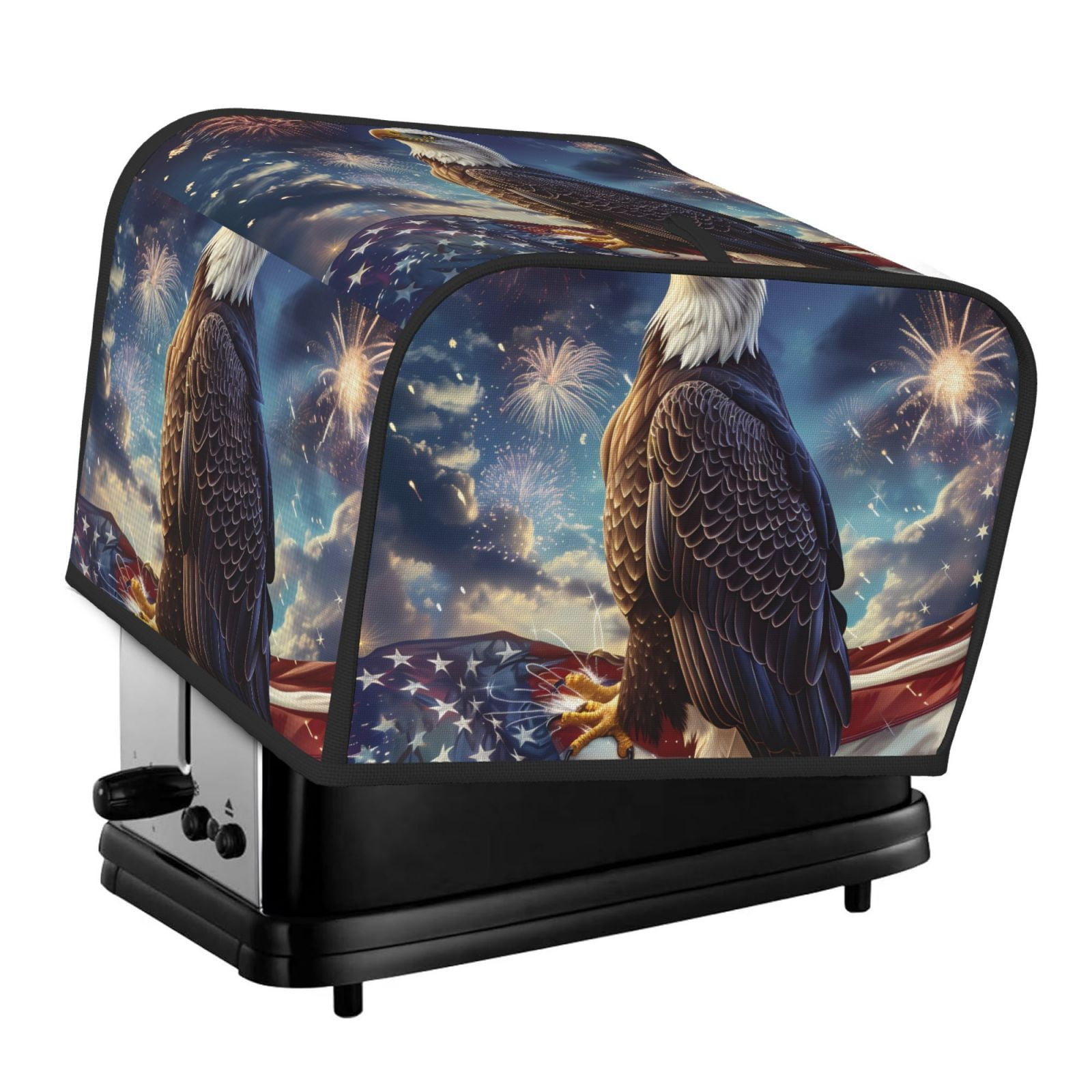 Gaeub Night Sky Bald Eagle Print 4 Slice Toaster Cover,Bread Machine Cover,Dustproof Fingerprint ...
