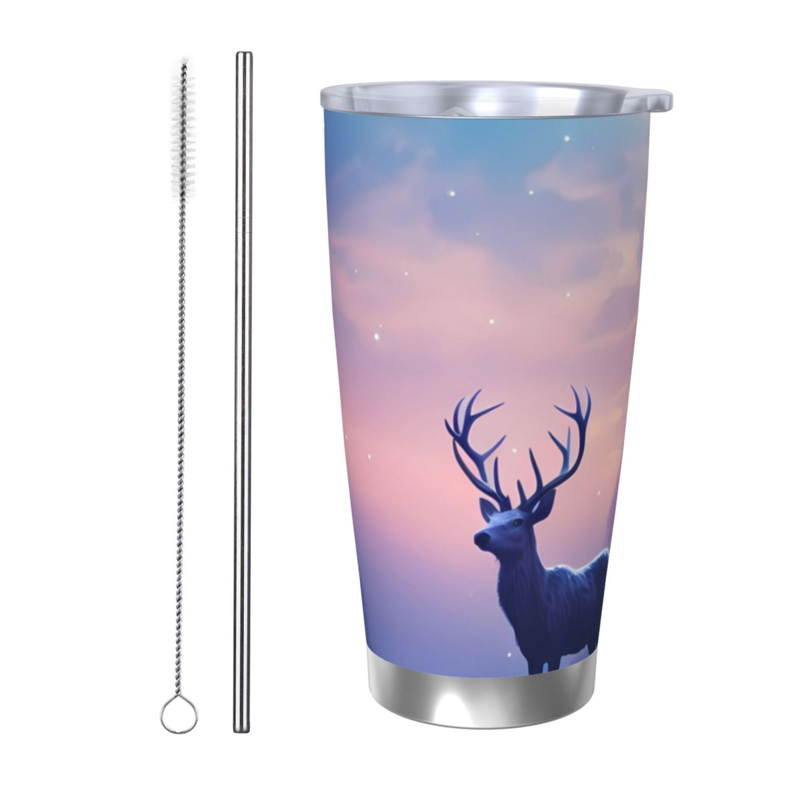 Gaeub Night Sky Elk Print 20-Ounce Stainless Steel Car Cup,Tumblers ...