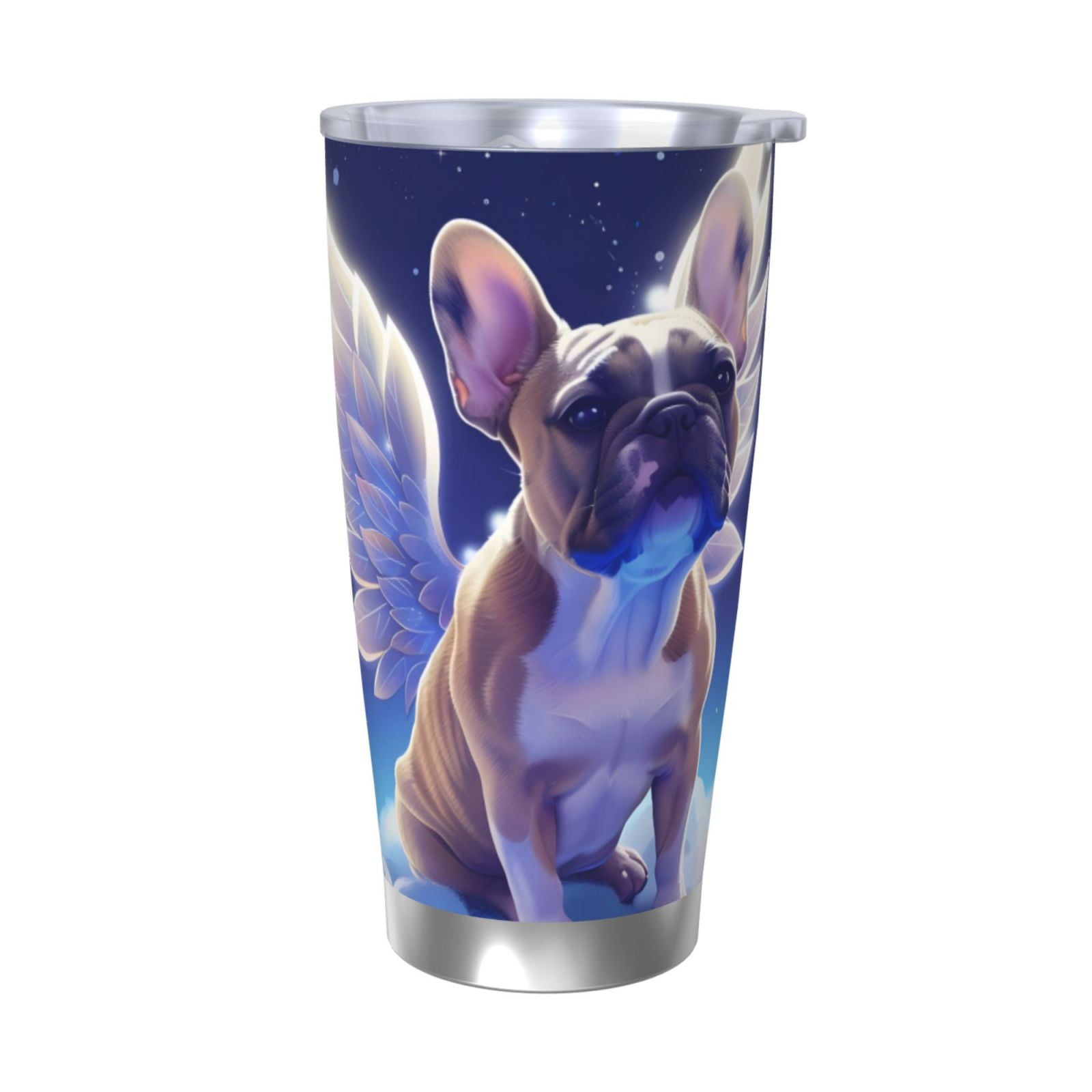Gaeub Night Sky Winged French Bulldog Print 20-Ounce Stainless Steel ...