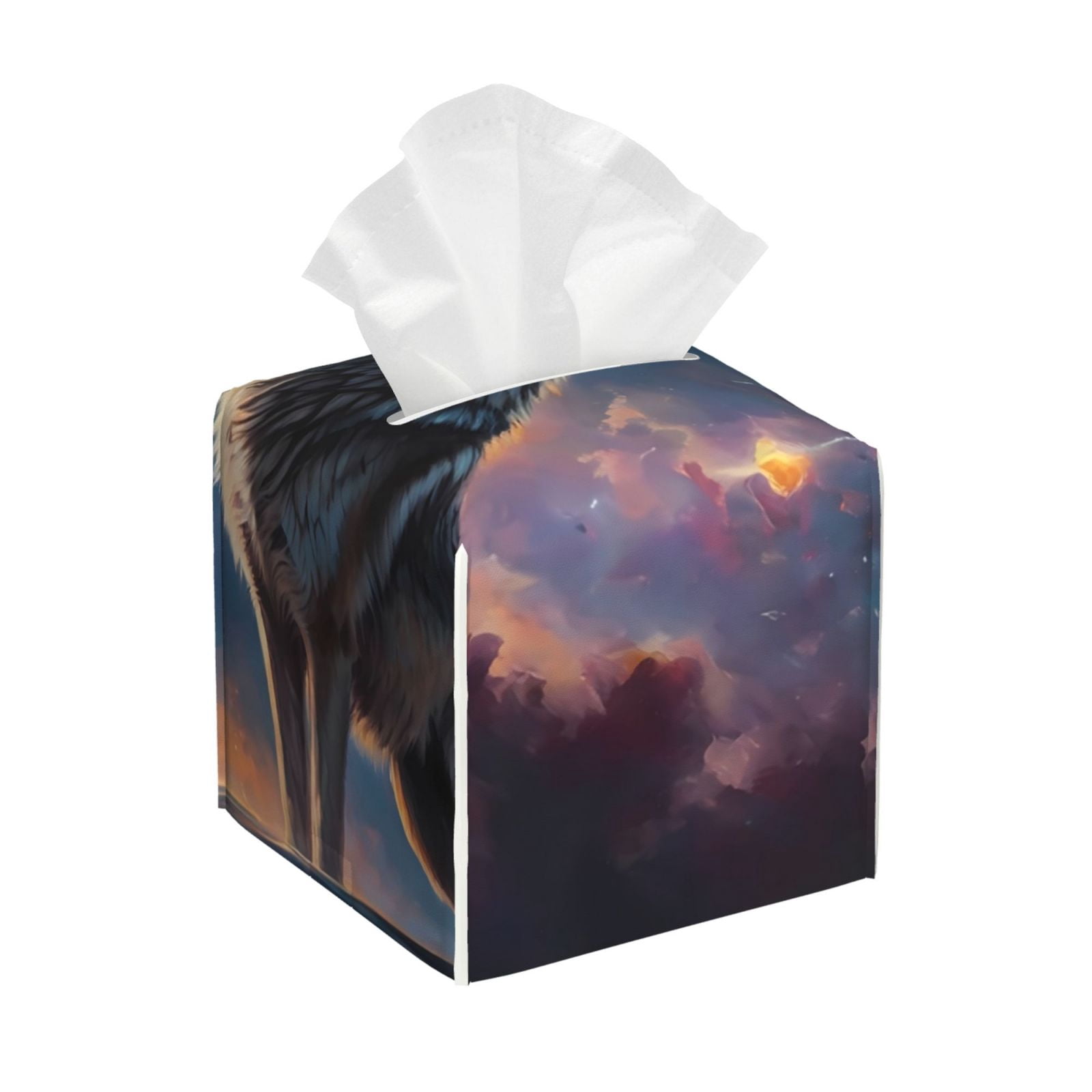 Gaeub Night Sky Wolf Print Leather Tissue Box Cover Square,Tissue ...