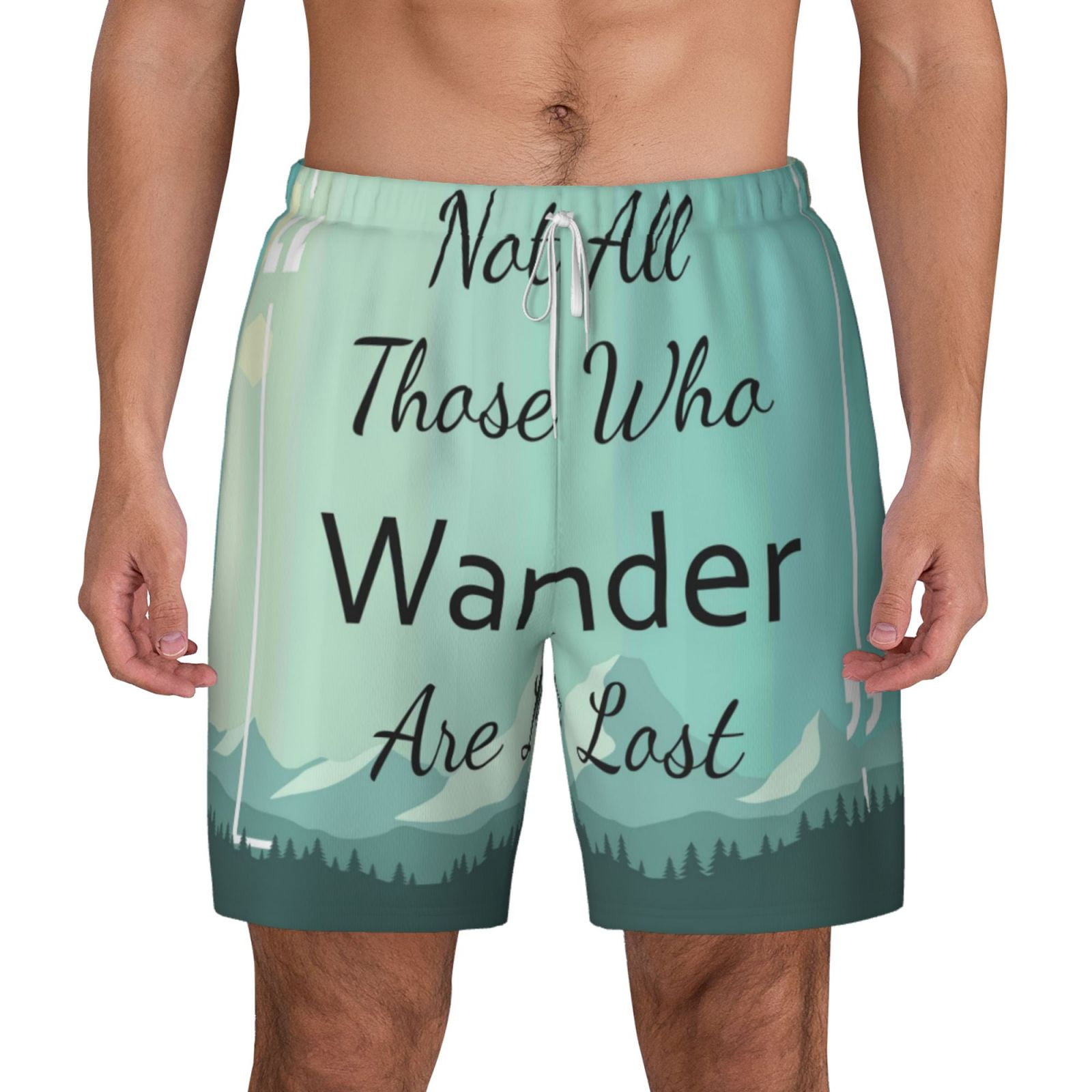 Gaeub Not All Those Who Wander Are Lost1 Mens Swim Trunks Stretch Beach ...