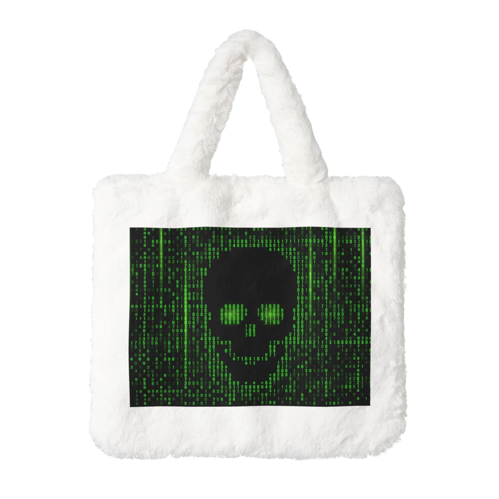 Gaeub Numbers Skull Printed Plush Underarm Bag, Ladies Fluffy Shoulder Bag, Women Y2K Furry ...