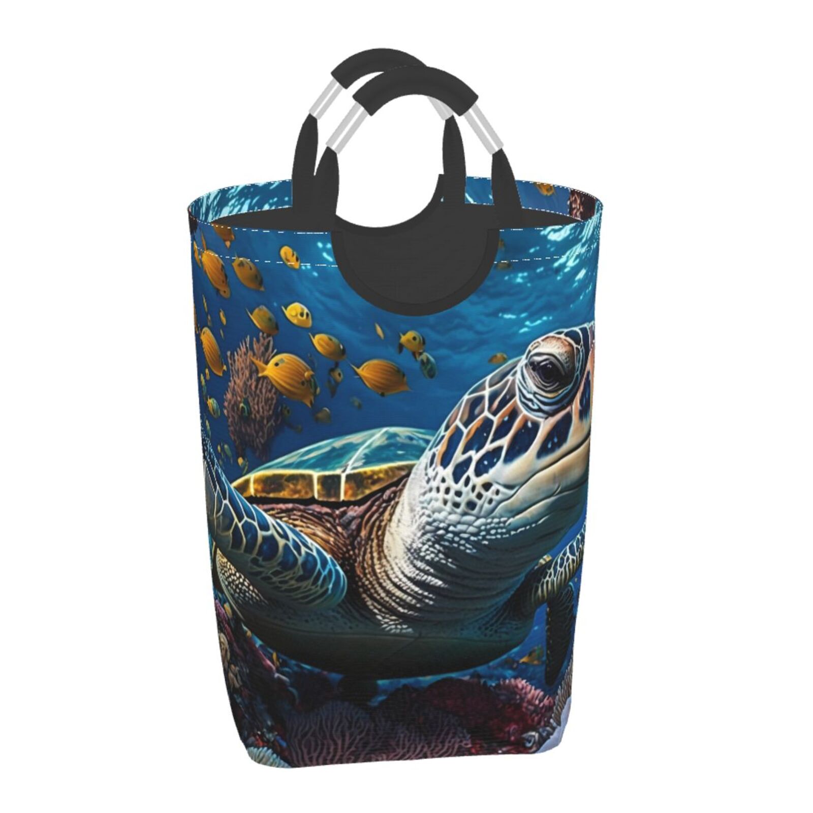 Gaeub Ocean Coral Turtle Print 50L Large Laundry Hampers with Handles ...