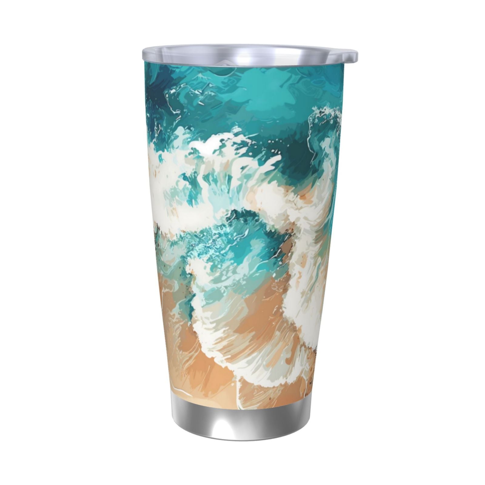 Gaeub Ocean Wave Crash Print 20-Ounce Stainless Steel Car Cup,Tumblers ...