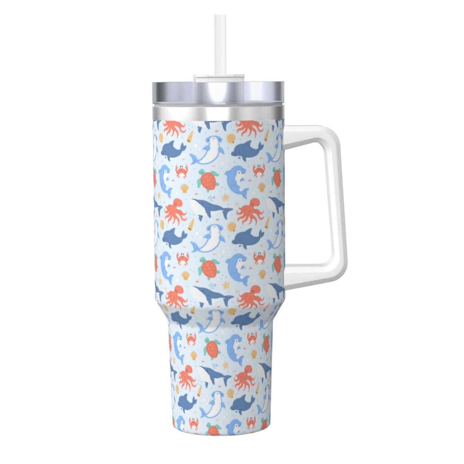 Gaeub Ocean animals Print Stainless Steel Hot/Cold Coffee Cup,40oz Ice ...