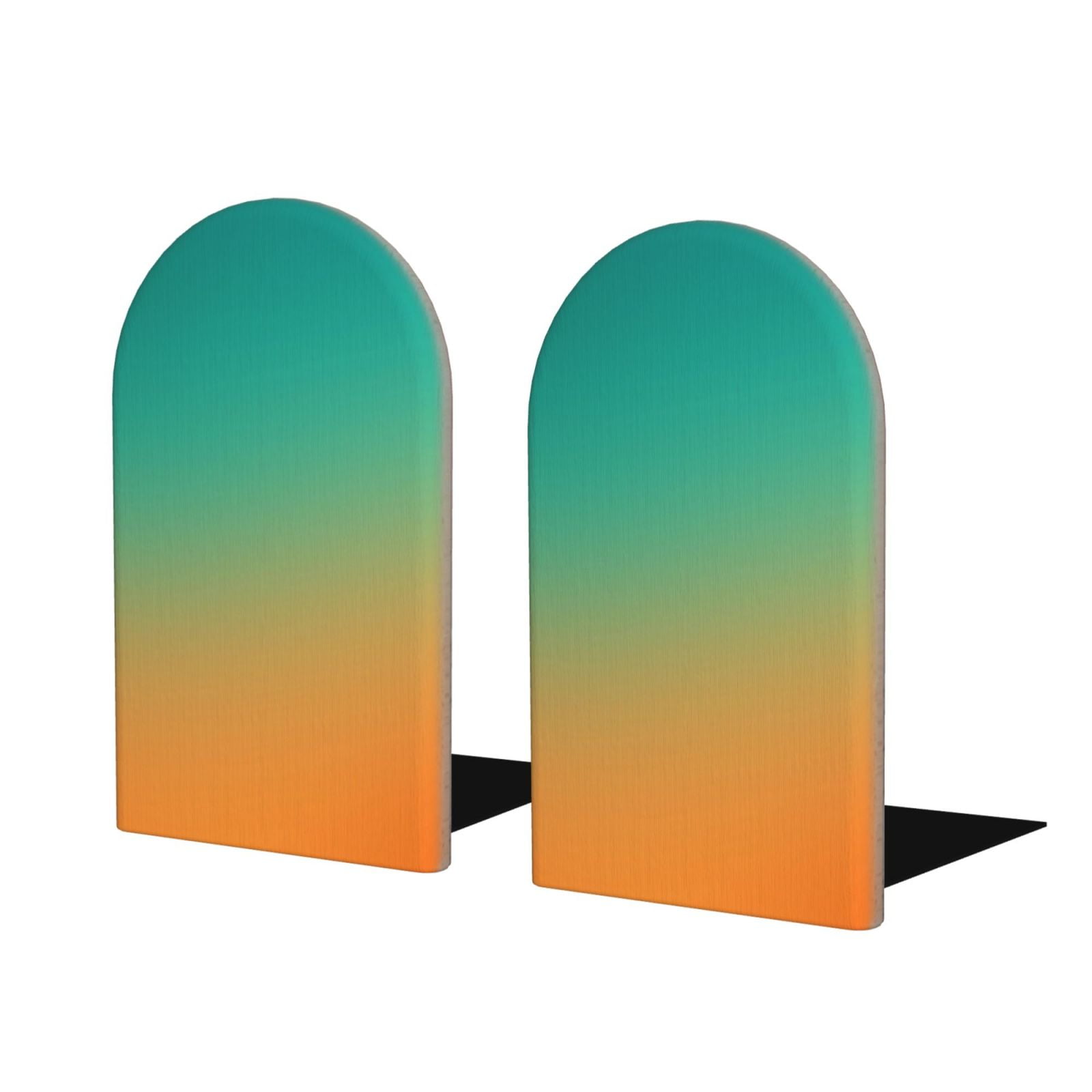 Gaeub Orange To Teal Gradient1 Wood Bookends, Non-Slip Bookends, Heavy ...