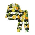 Gaeub Orange and Lemon Print Mens Pajama Set, Long Sleeve Pajamas for ...