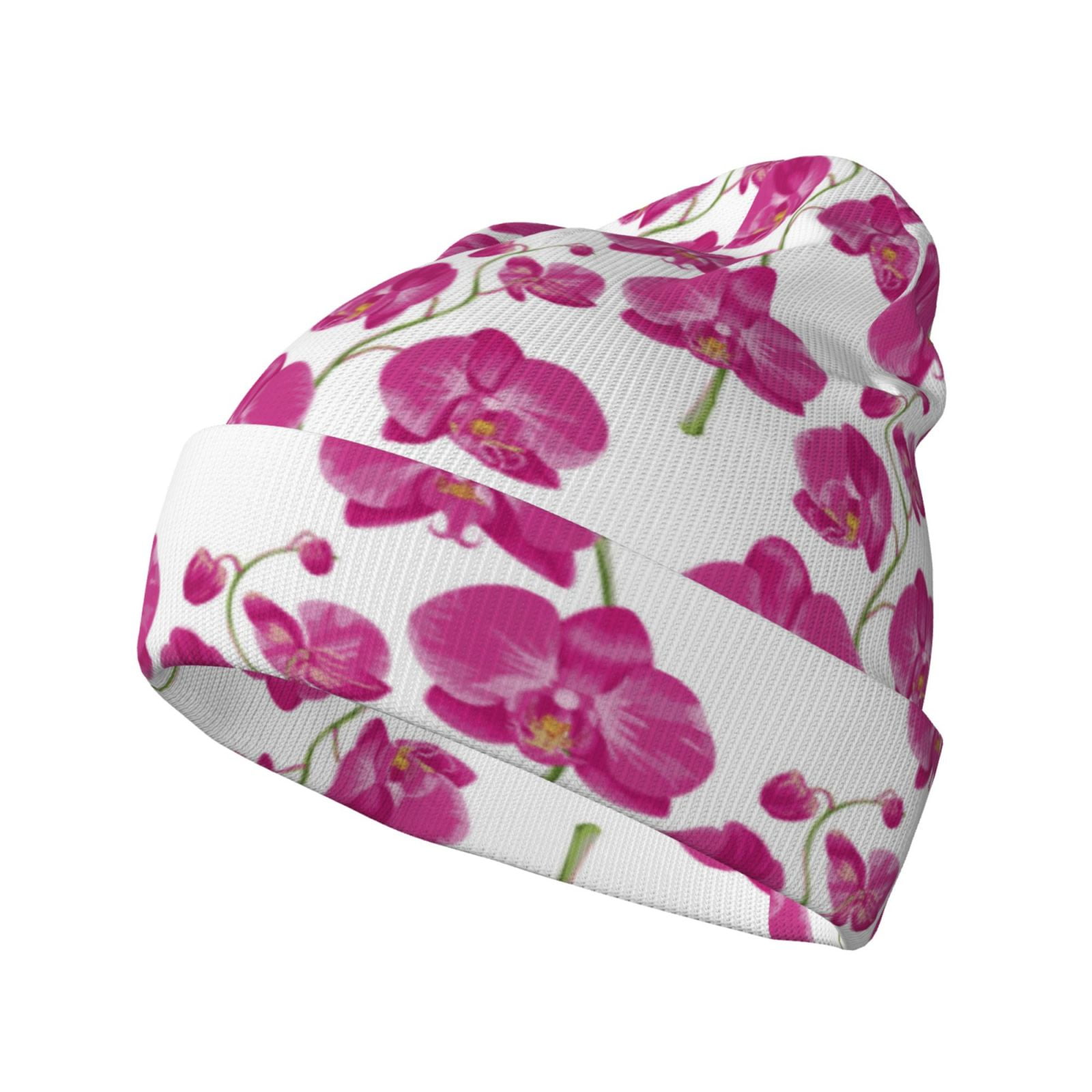 Gaeub Orchids Flowers Print Unisex Knitted Hat,Warm Winter Beanie ...