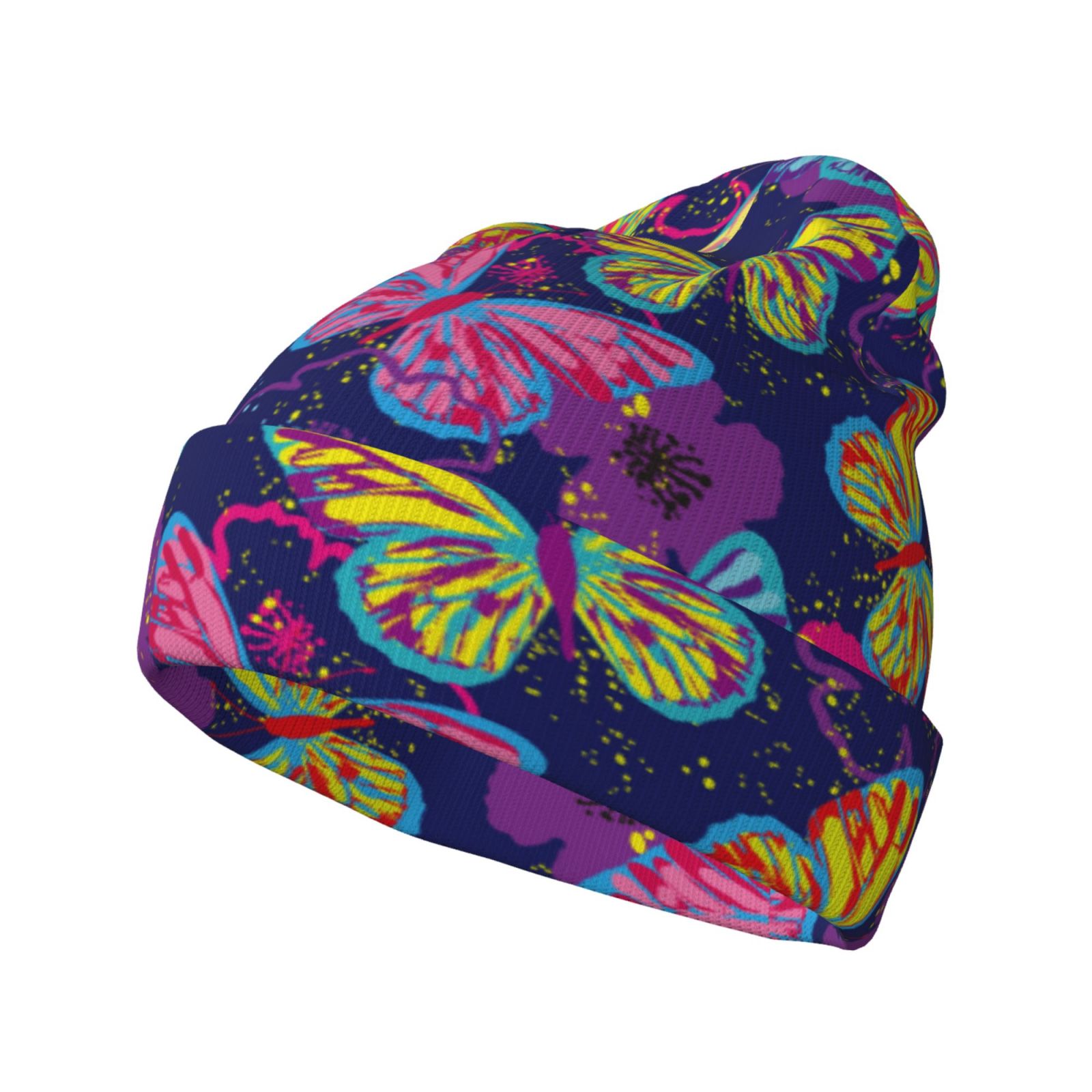Gaeub Paint Butterflies Print Unisex Knitted Hat,Warm Winter Beanie ...