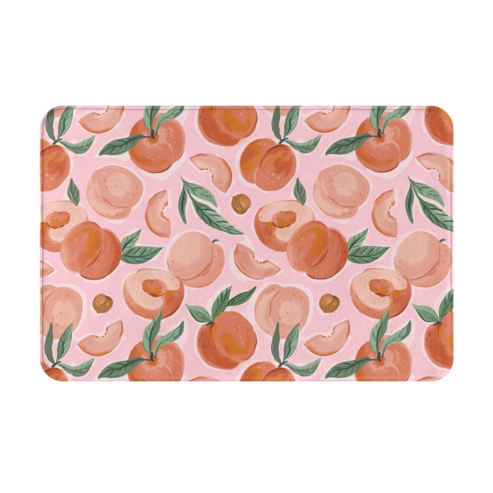 Gaeub Painting Peach Print Door Mat with Heavy Duty Backing,Welcome ...