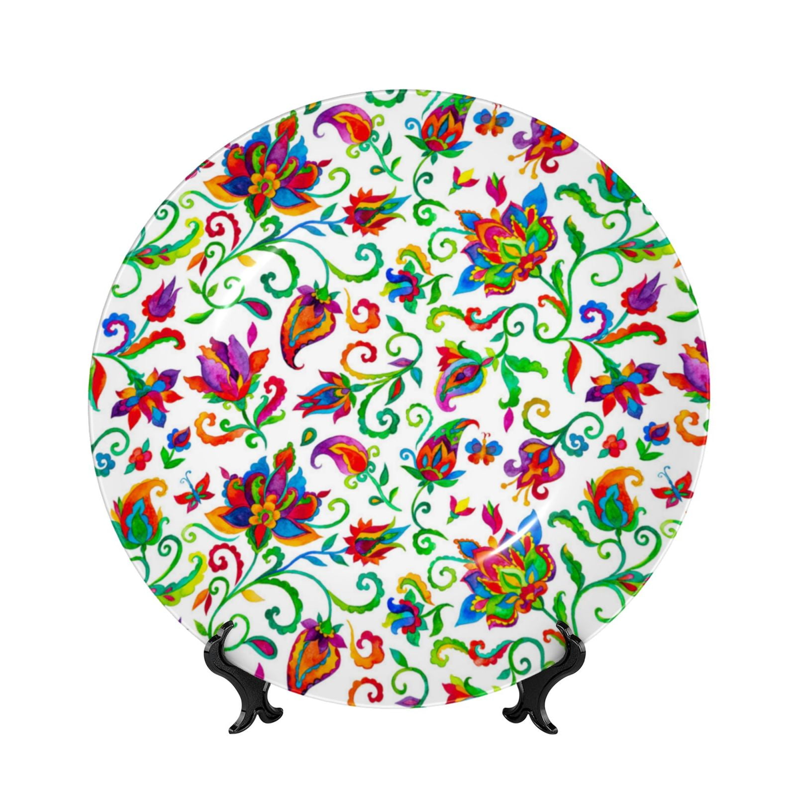 Gaeub Paisley Print Ceramic Plate,Dinner Plates,Bone China Decorative ...