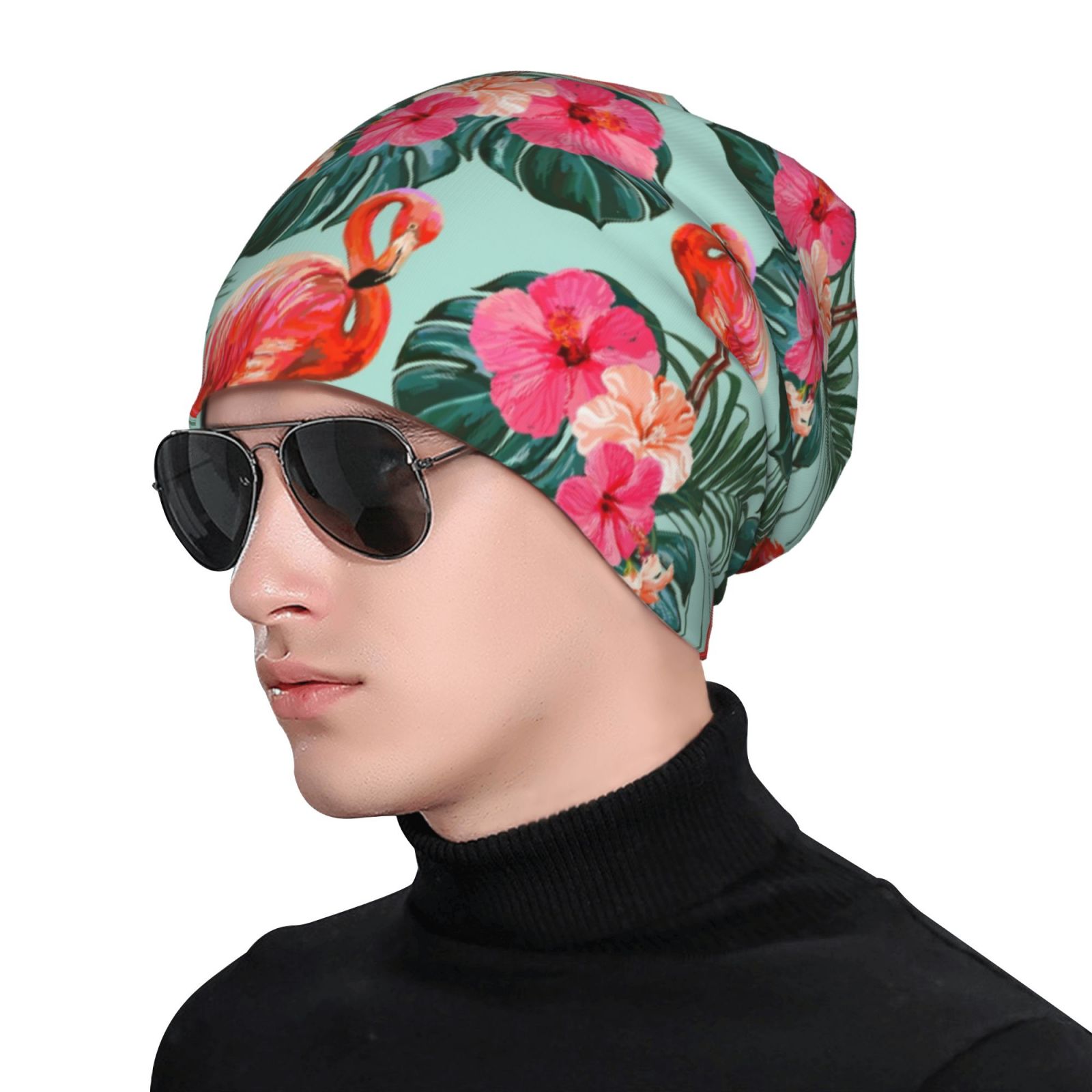 Gaeub Palm Leaves Flamingo Print Beanie Hats for Men Women,Winter Caps ...