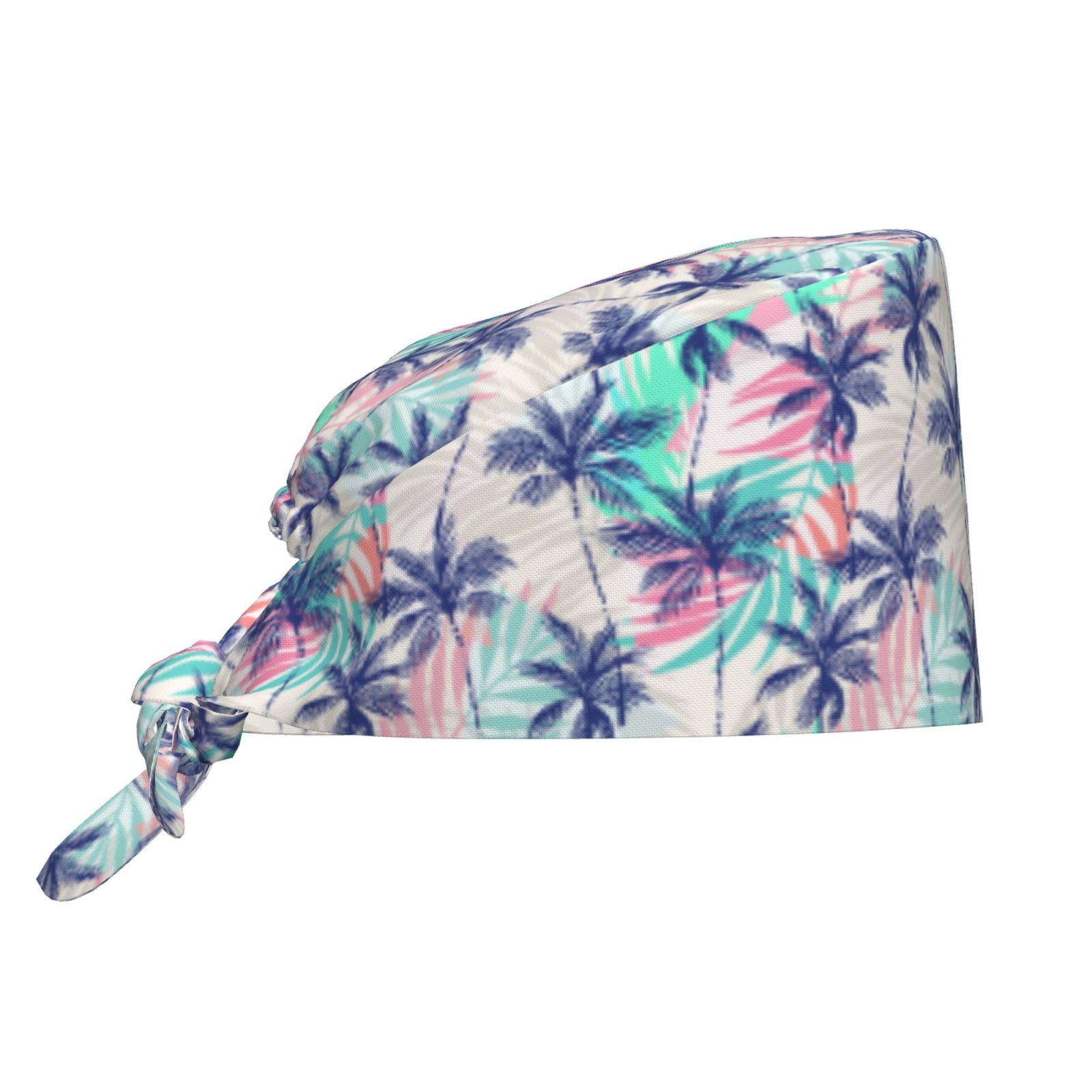 Gaeub Palm Leaves Print Cleaning Working Cap,Unisex Scrub Cap Nurse Hat ...