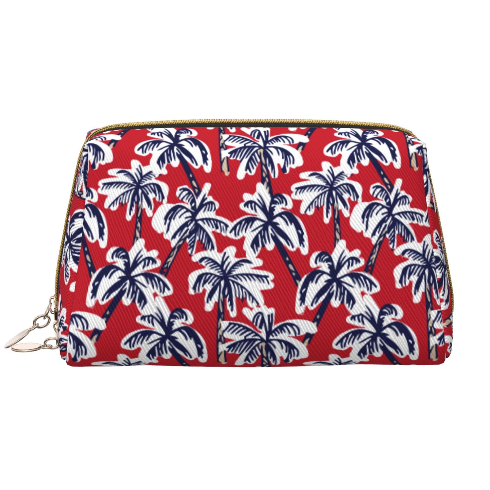 Gaeub Palm Tree Pattern on Red Printed Travel Cosmetic Bag,Makeup Bag ...