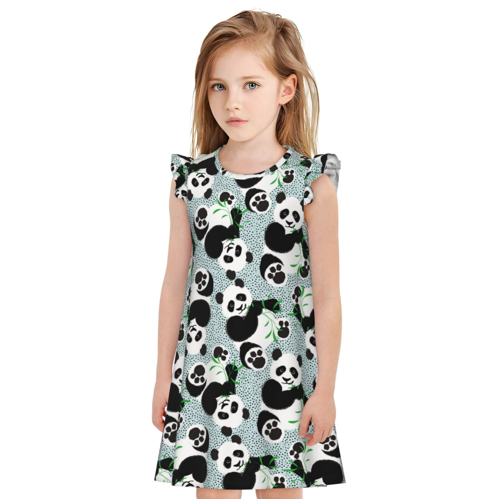 Gaeub Panda And Eucalyptus Girls Pajamas Dress, Comfortable Nightwear ...
