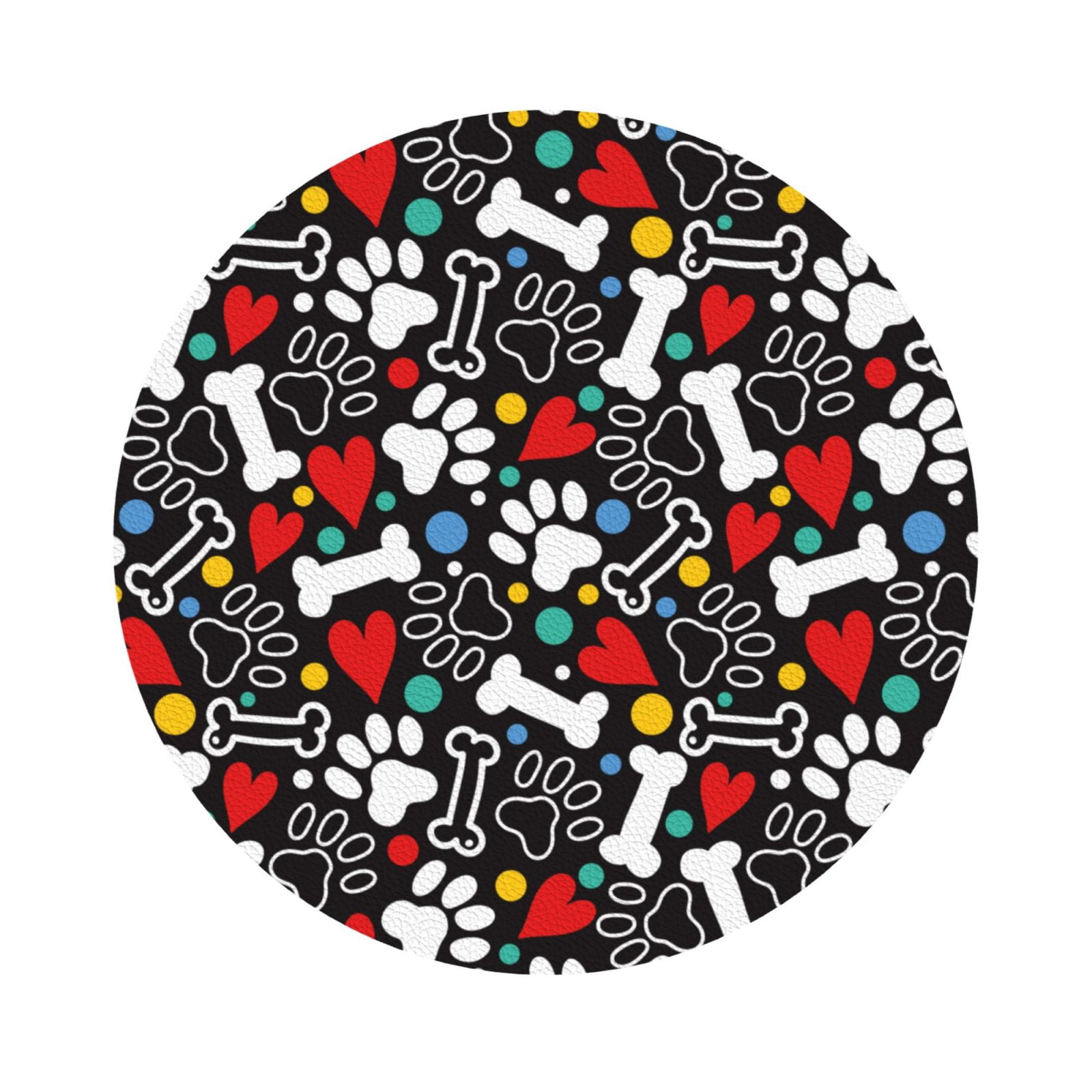 Gaeub Paw And Bones Print 6 Pcs Leather Coasters for Drinks ,Drink ...