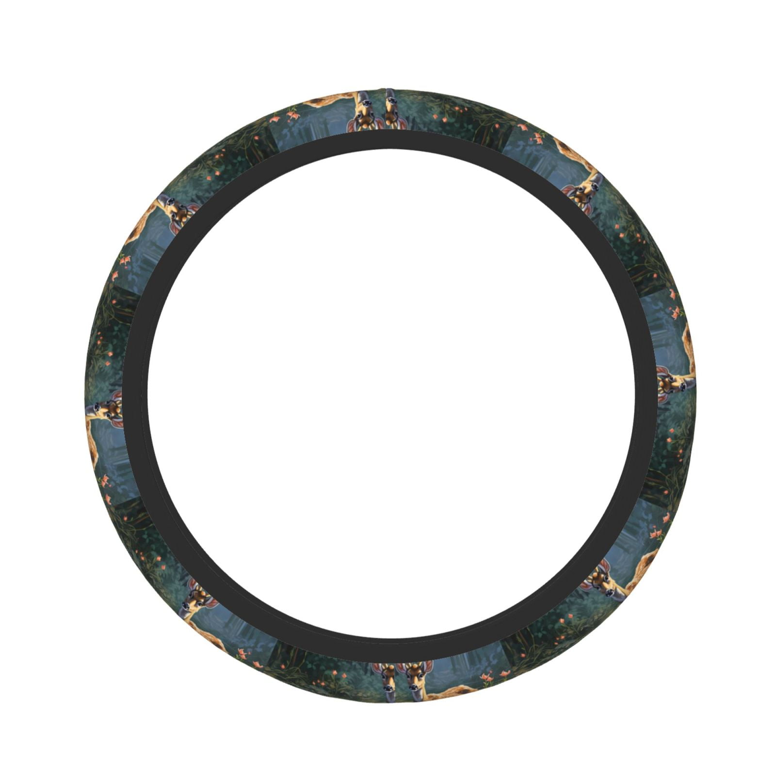Gaeub Peaceful Deer Lily Pond Breathable Stretch Elastic Steering Wheel ...