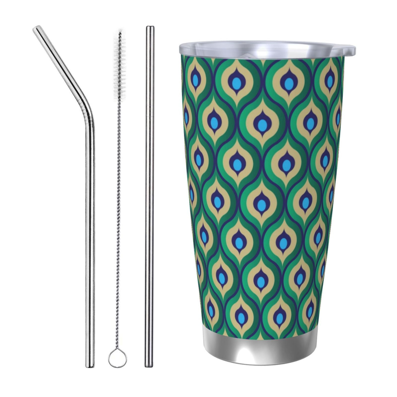 Gaeub Peacock'S Tail Print 20-Ounce Stainless Steel Car Cup,Tumblers ...