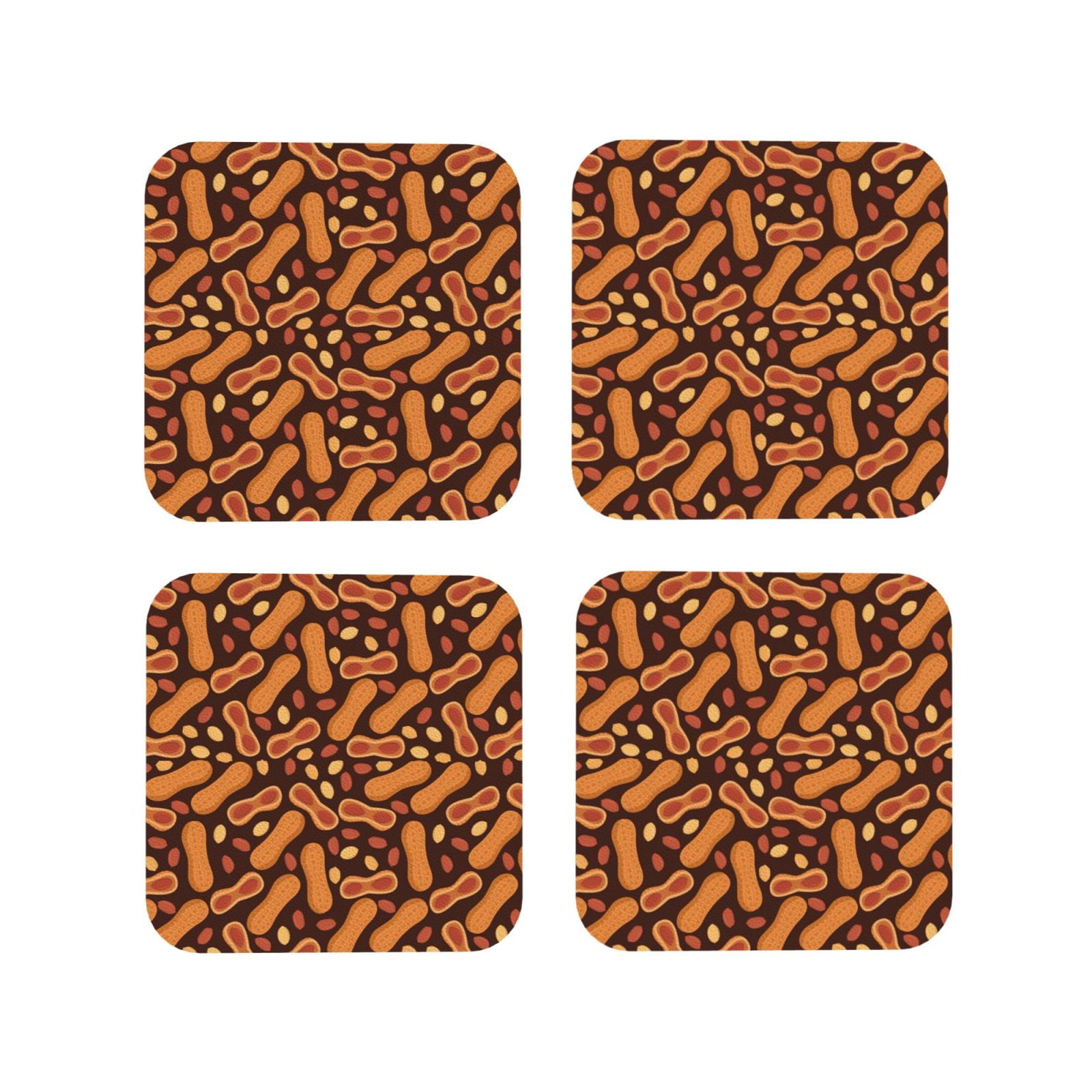 Gaeub Peanuts2 Print 4 Pcs Leather Coasters for Drinks ,Drink Coasters ...