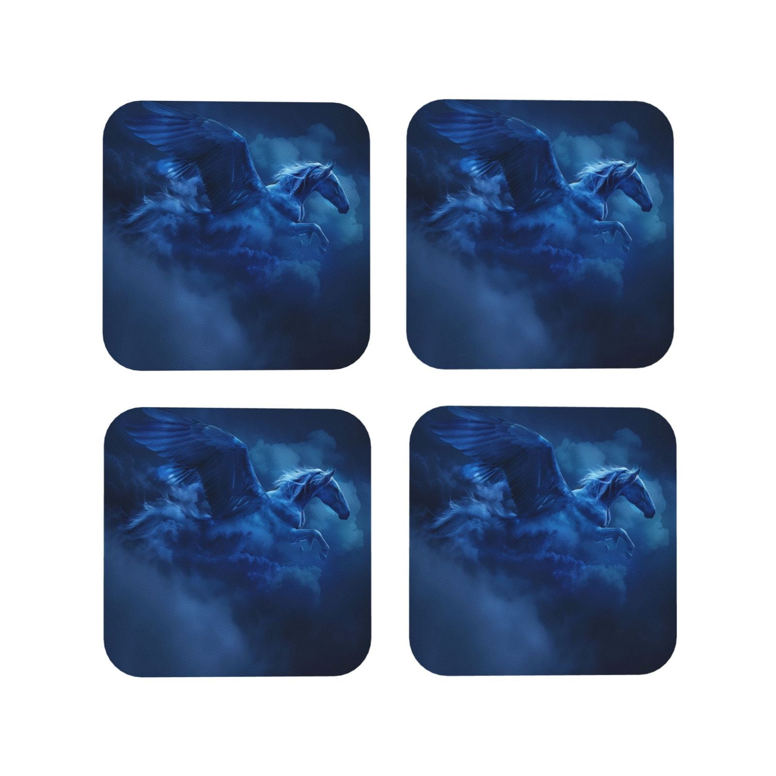 Gaeub Pegasus Night Sky Print 4 Pcs Leather Coasters for Drinks ,Drink ...
