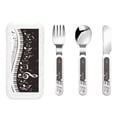 Gaeub Piano Keys With Musical Notes Print 3-Piece Children Knife Spoon ...