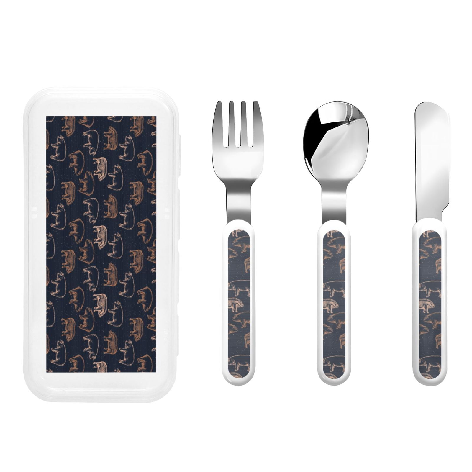 Gaeub Pig Farm Print 3-Piece Children Knife Spoon Fork Set,Stainless ...