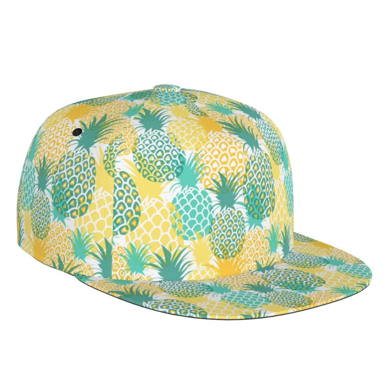 Gaeub Pineapples1 Flat Bill Snapback Hats Baseball Caps with Adjustable ...