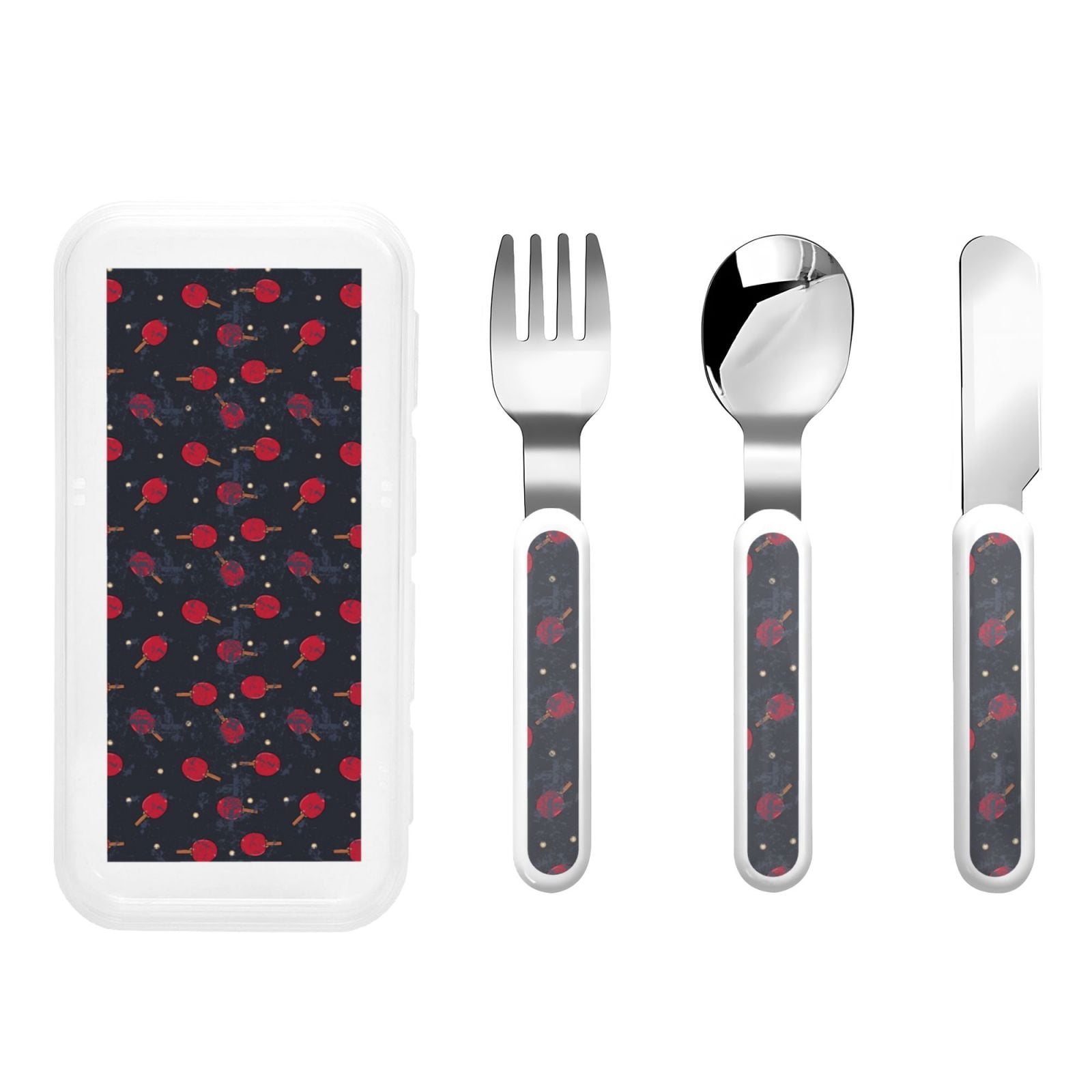 Gaeub Ping Pong Print 3-Piece Children Knife Spoon Fork Set,Stainless ...