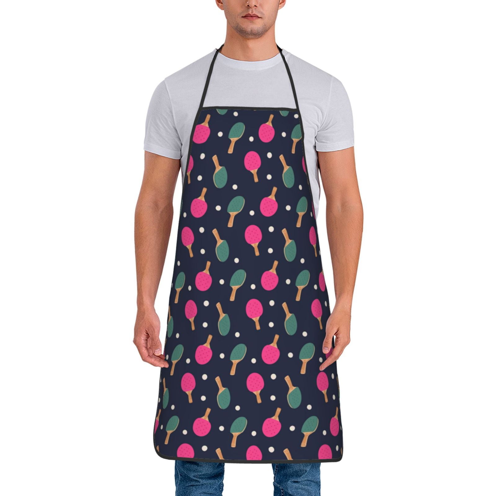 Gaeub Ping Pong Rackets And Balls Print Apron for Men and Women ...