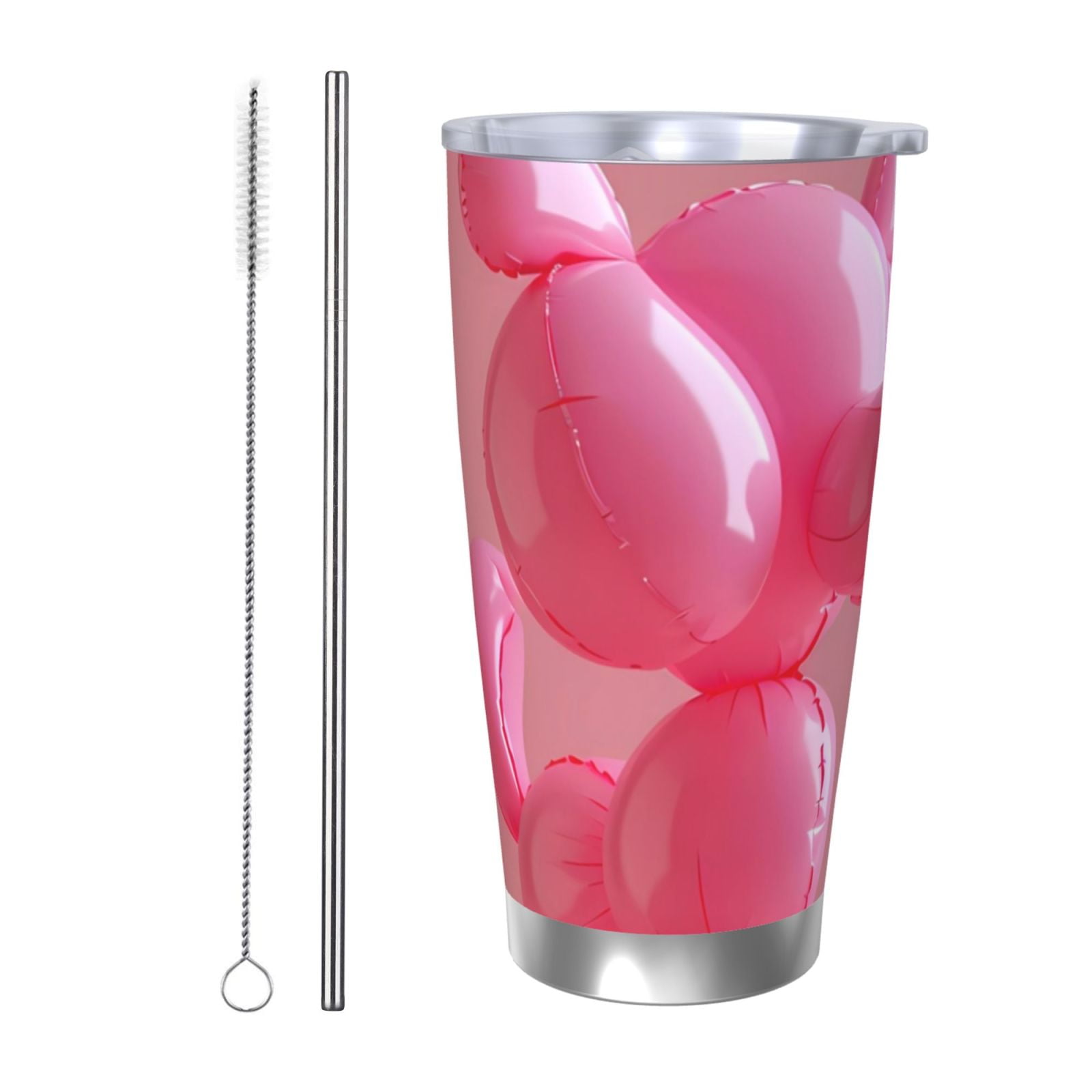 Gaeub Pink Balloon Puppy Art Print 20-Ounce Stainless Steel Car Cup ...