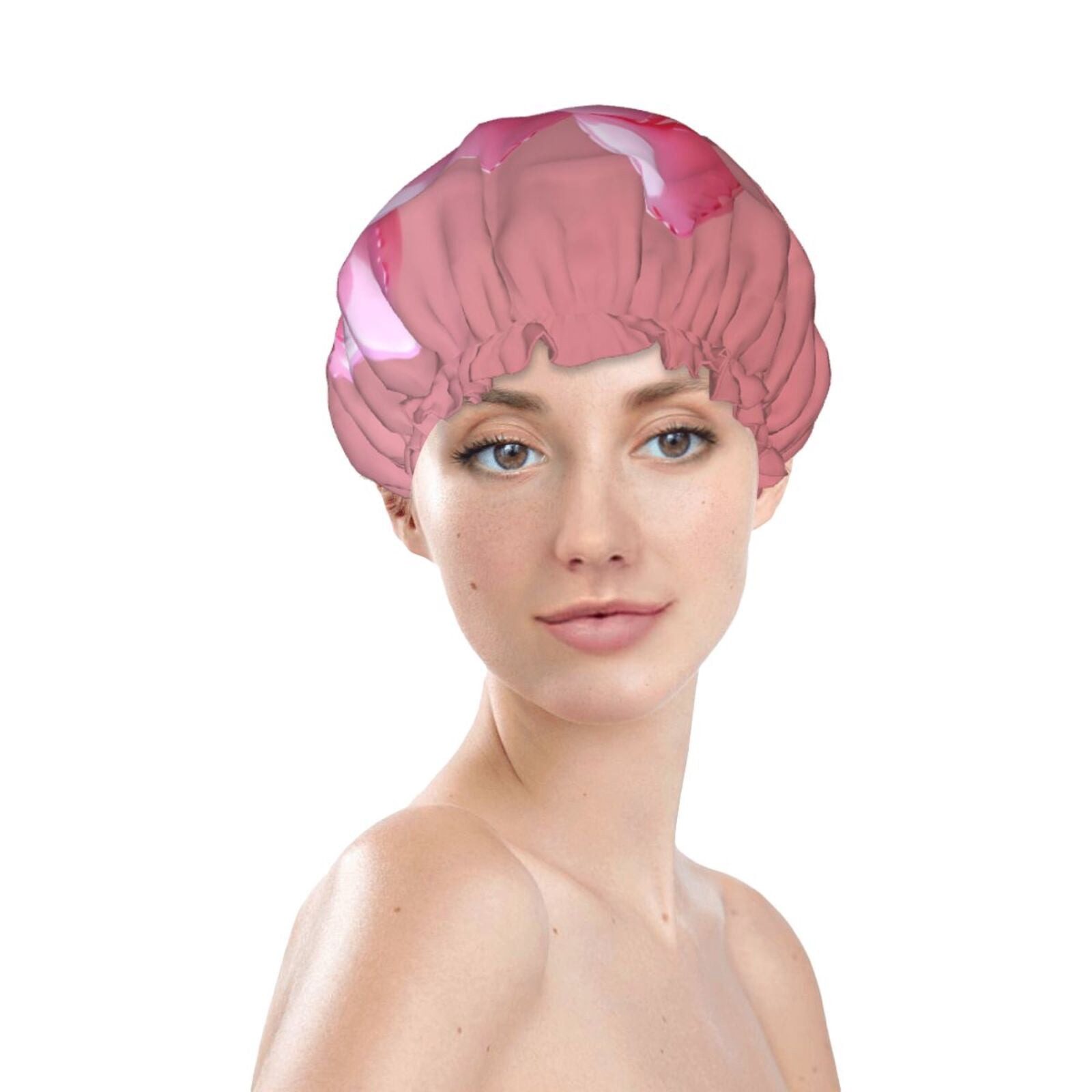 Gaeub Pink Balloon Puppy Art Shower Caps for Women Men,Double ...