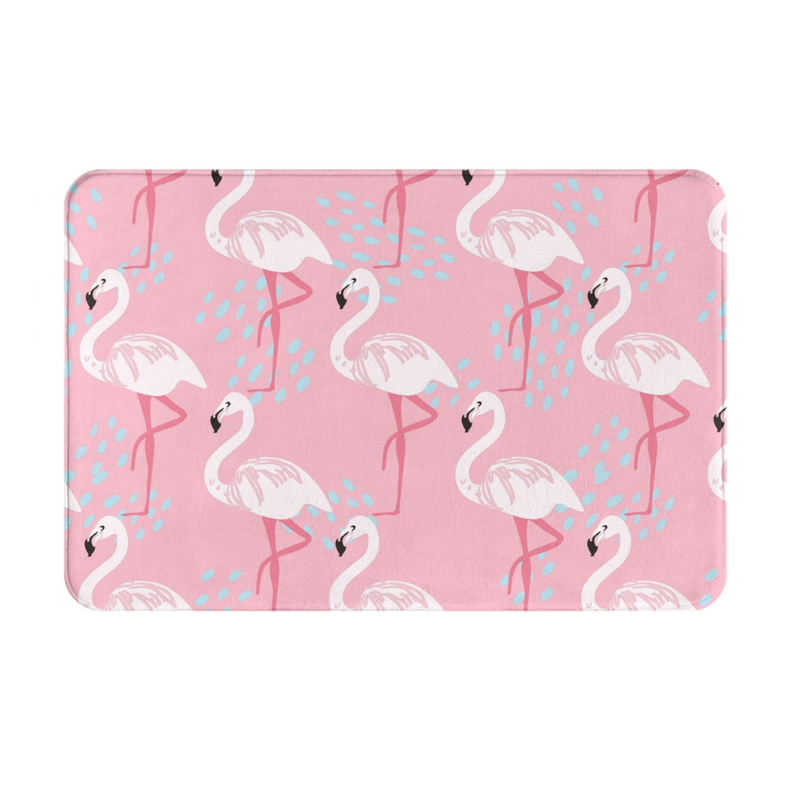 Gaeub Pink Flamingo Print Door Mat with Heavy Duty Backing,Welcome Mats ...