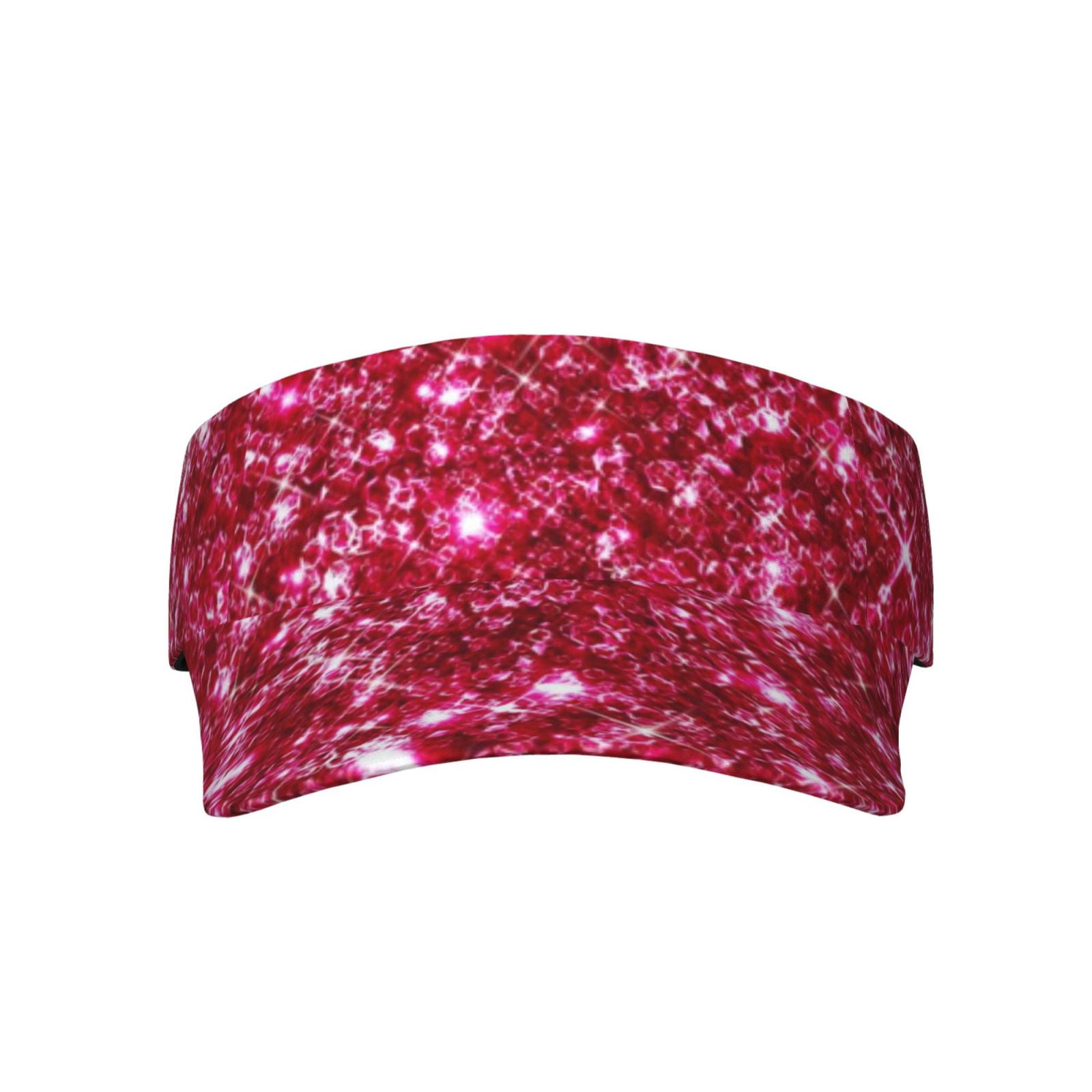 Gaeub Pink Glitter Sun Visor Hats with Empty Top and Adjustable, UV ...