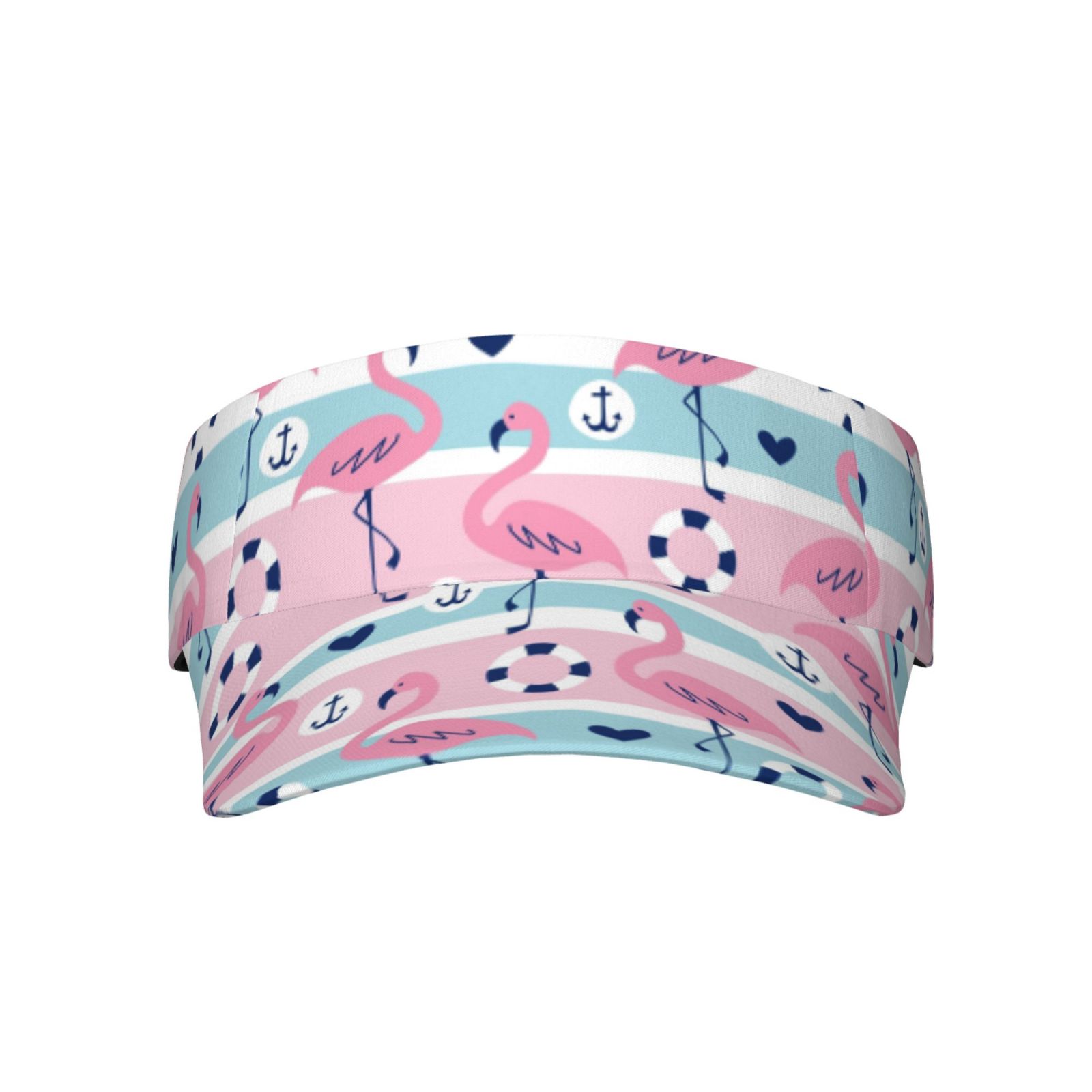 Gaeub Pink Striped Flamingo Sun Visor Hats with Empty Top and ...
