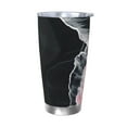 Gaeub Pink White Ocean Waves Print 20-Ounce Stainless Steel Car Cup ...