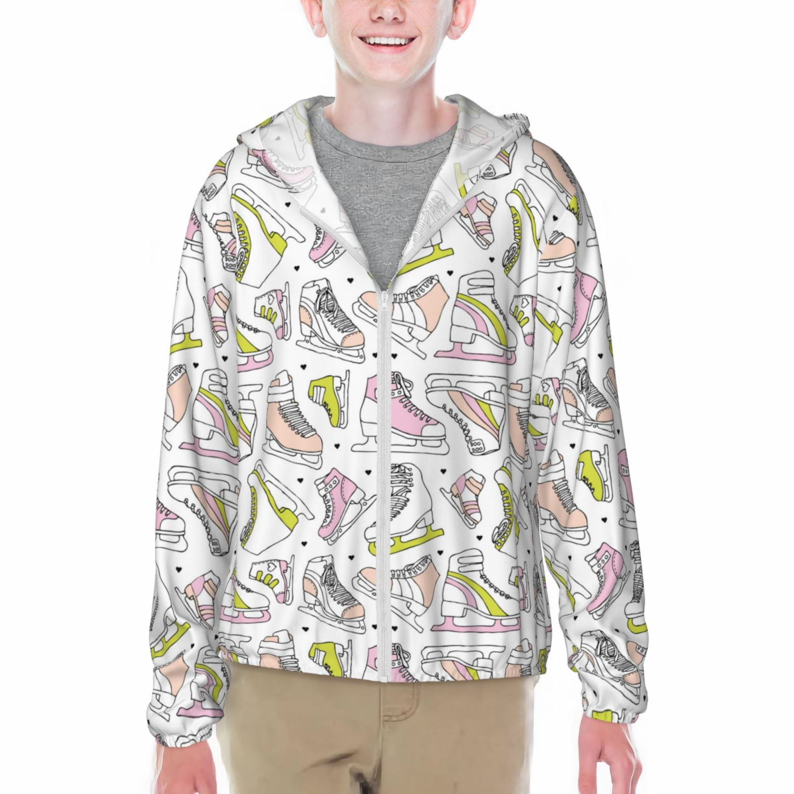 Gaeub Pink skates Printed Sun Protection Hoodie,Sun Protection Jacket ...