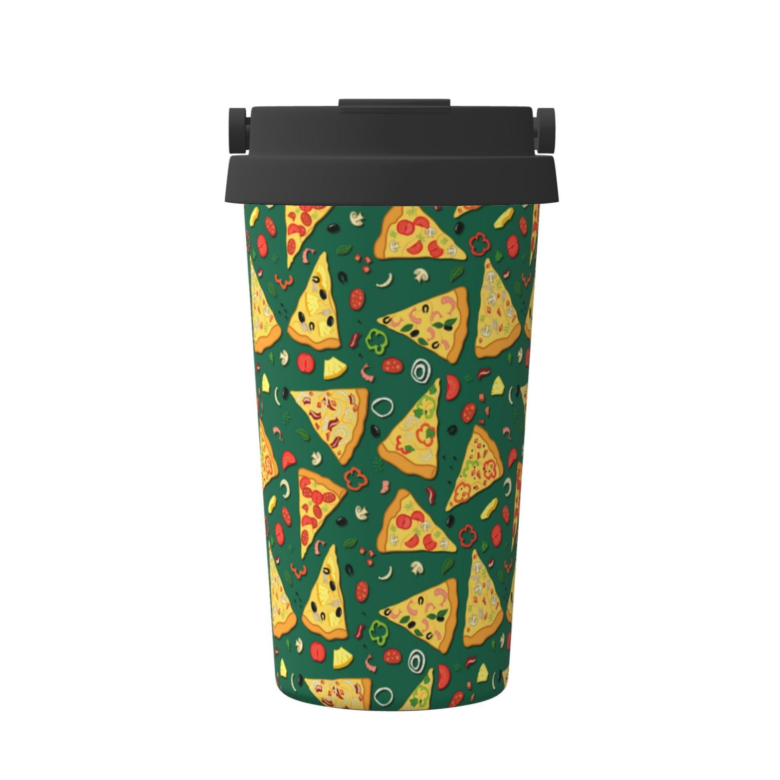 Gaeub Pizza Print Travel Mug, Insulated Coffee Mug with Leakproof Lid ...