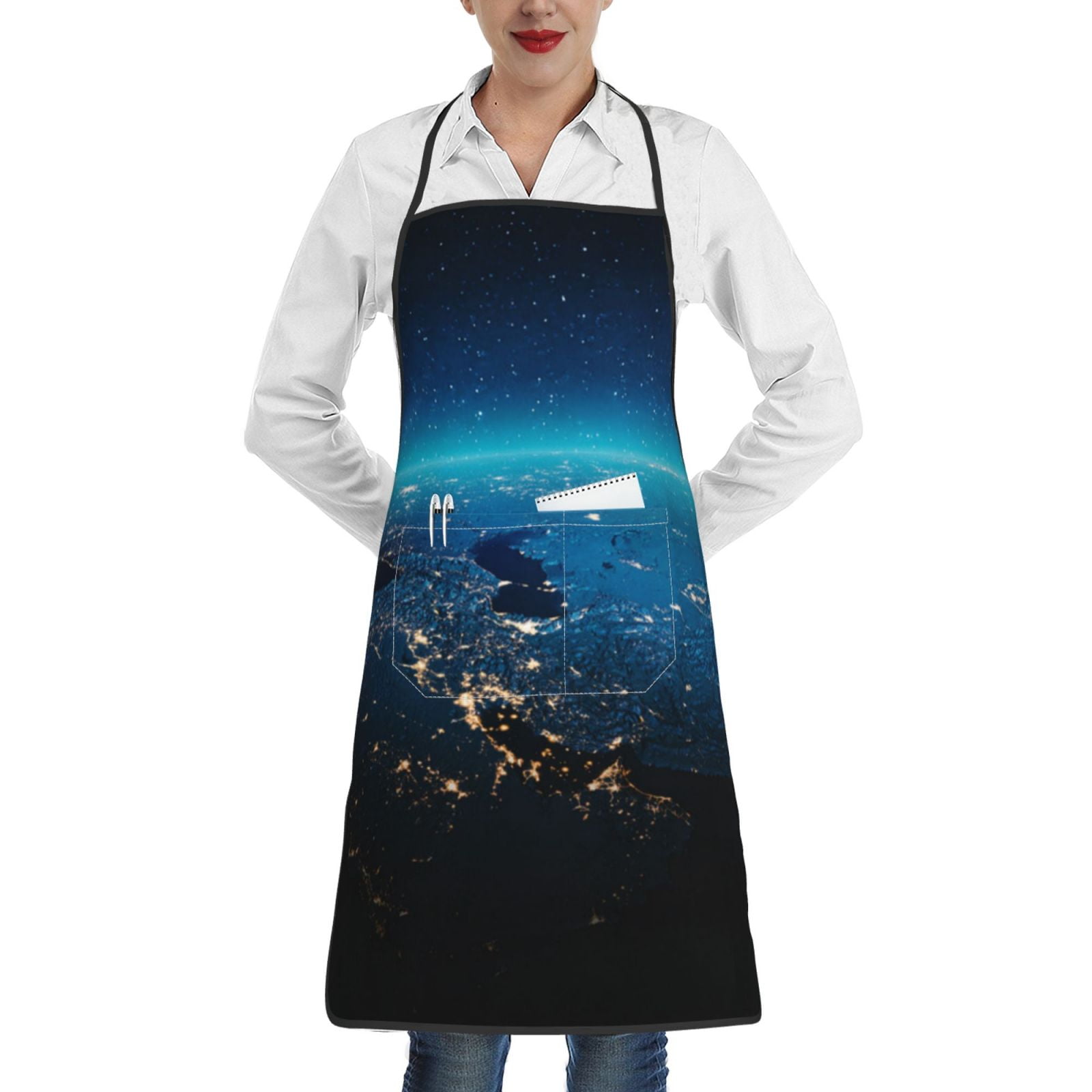 Gaeub Planet Earth Kitchen Cooking Aprons Adjustable Bib Apron ...
