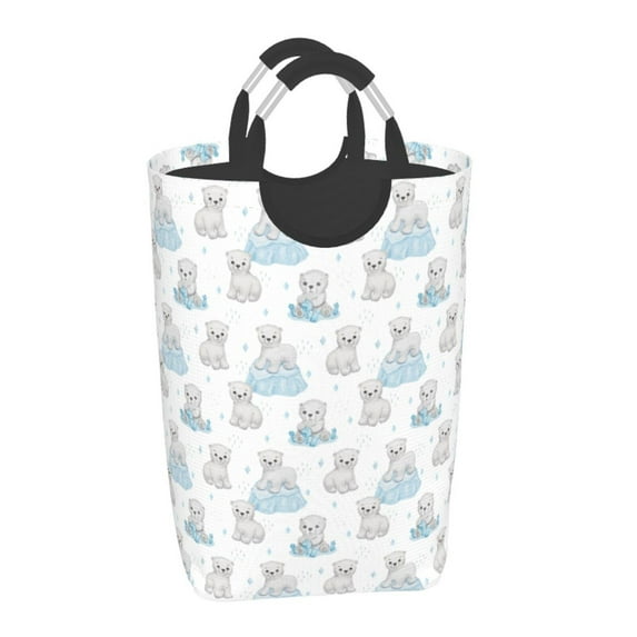 Gaeub Playful Polar Bear Pals Print 50L Large Laundry Hampers with ...