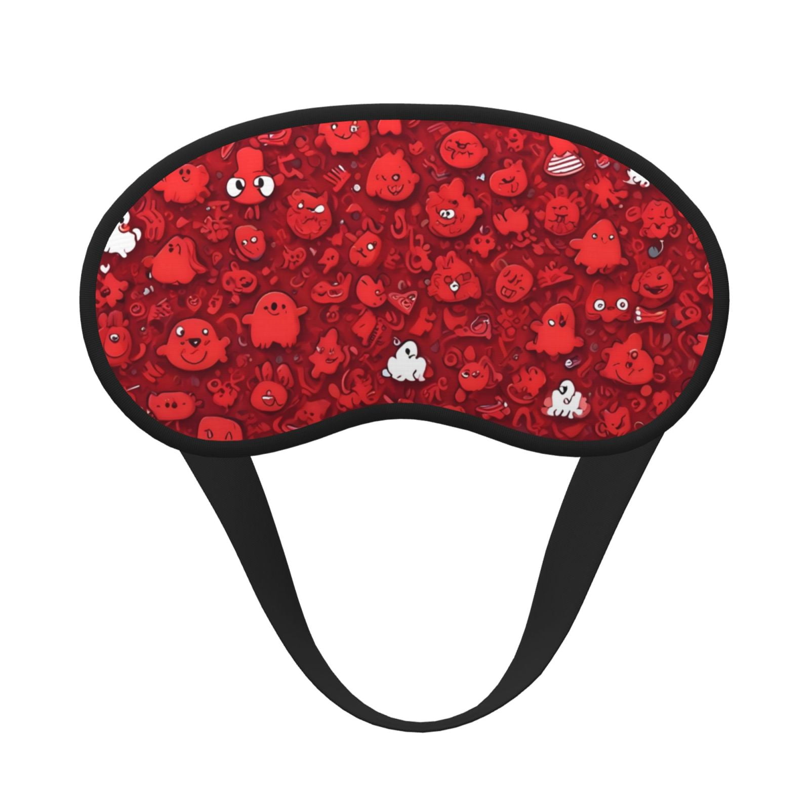 Gaeub Playful Red Cartoon Faces Printed Sleep Mask, Eye Masks for ...