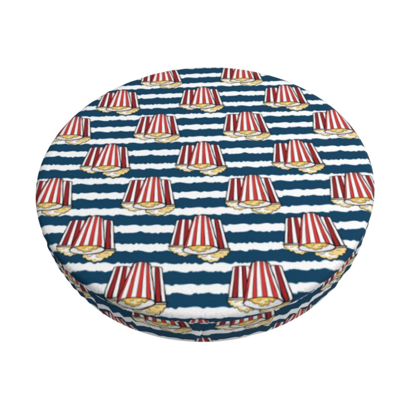 Gaeub Popcorn On Blue Lines Velvet Stool Cushion Covers with Foam ...