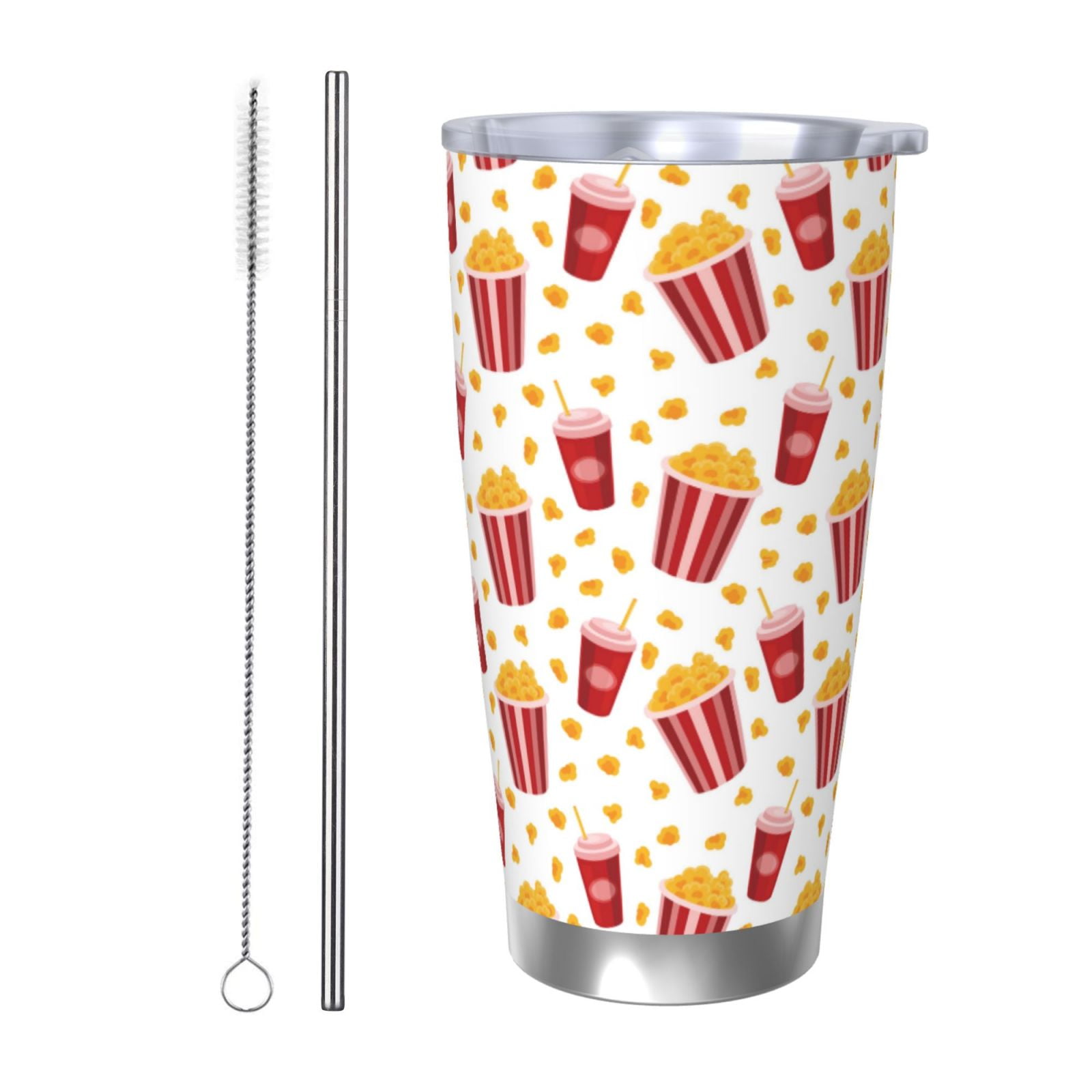 Gaeub Popcorn Print 20-Ounce Stainless Steel Car Cup,Tumblers Cups with ...