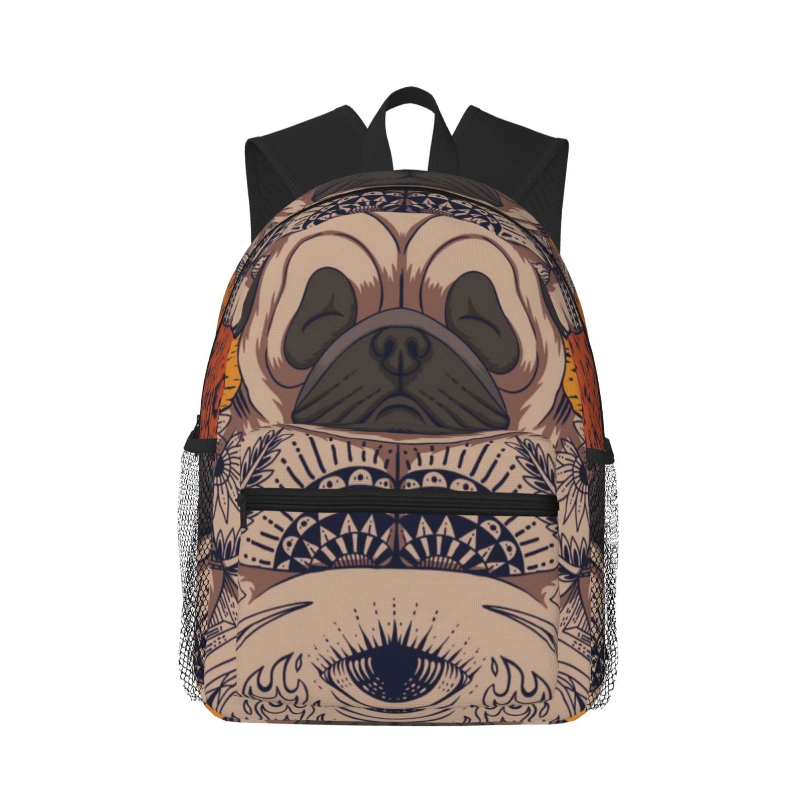 Gaeub Pug dog Yoga School Backpack Waterproof Bookbag for Men Women ...