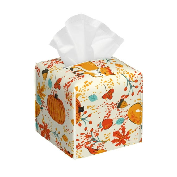 Gaeub Pumpkin Fall Pears Print Leather Tissue Box Cover Square,Tissue ...