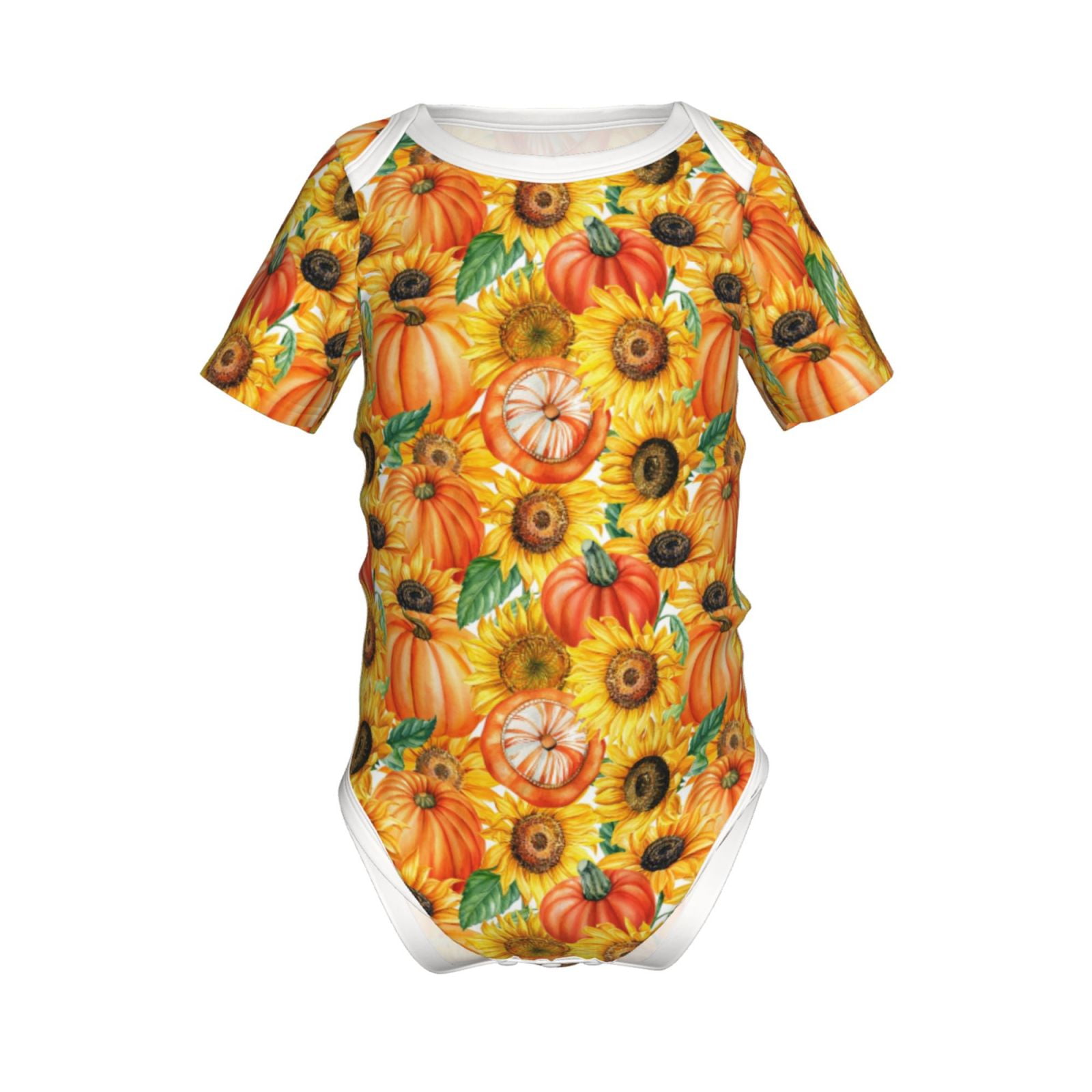 Gaeub Pumpkins And Sunflowers Print Infant Climbing Onesie,Toddler ...